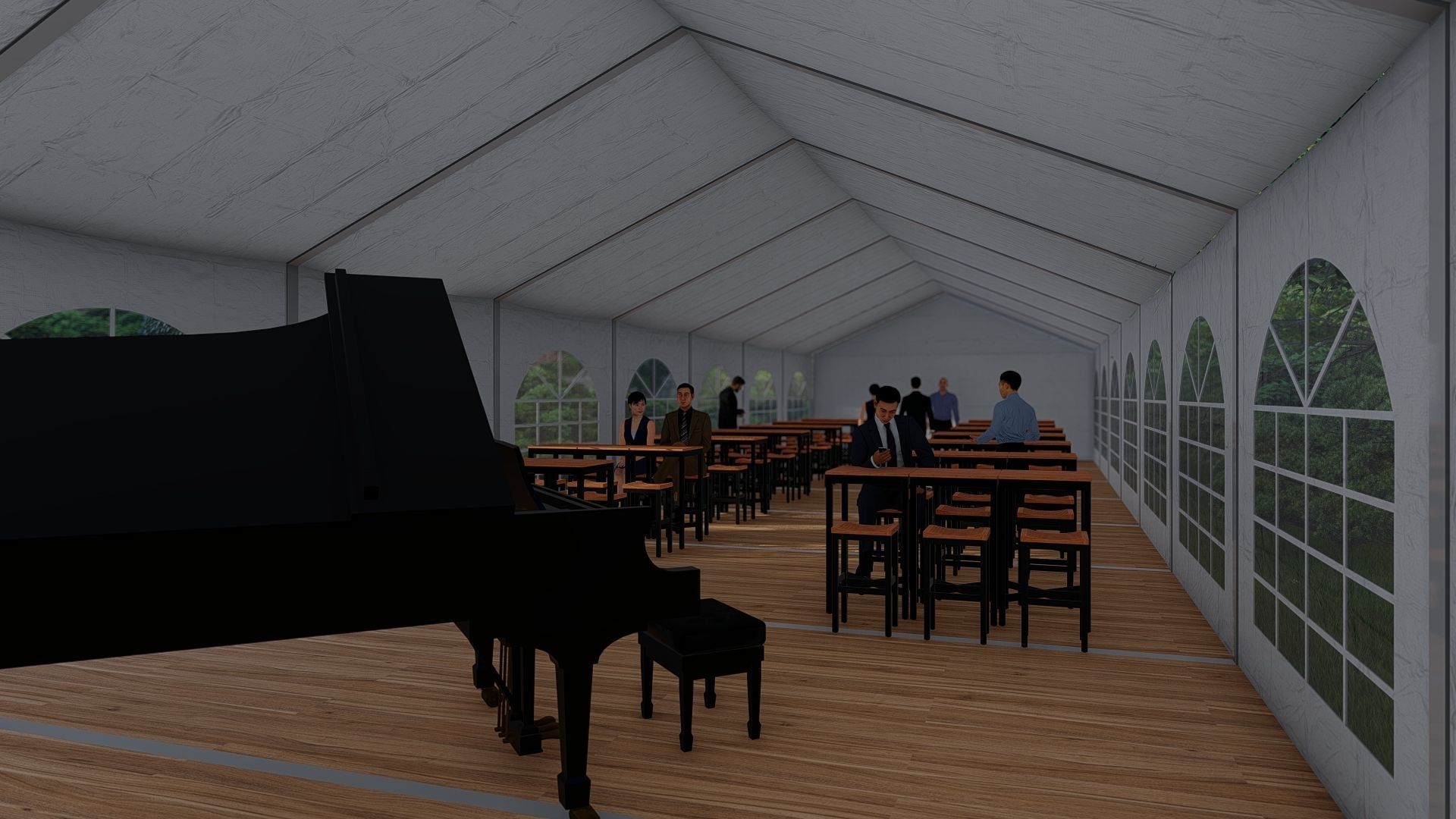 Marquee model tent with windows 3D model | CGTrader