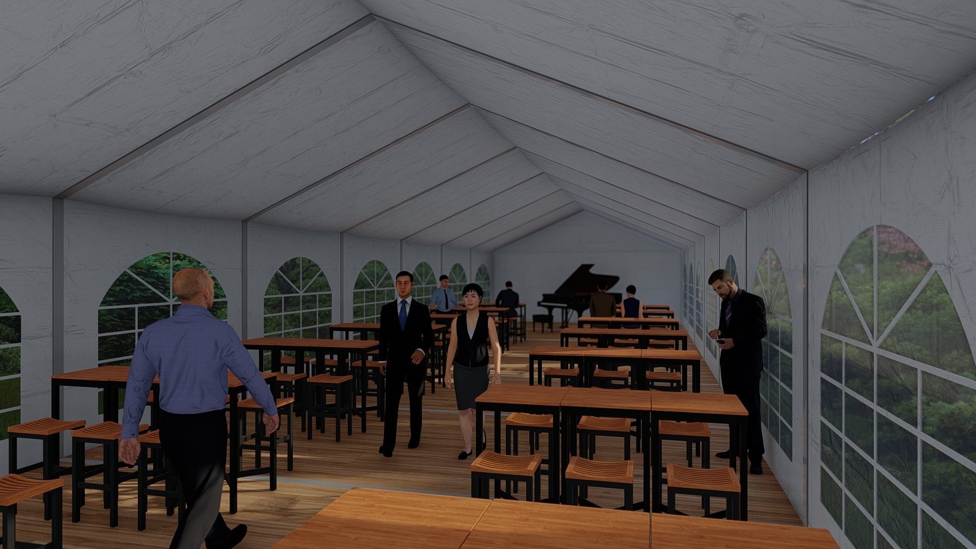 Marquee model tent with windows 3D model | CGTrader