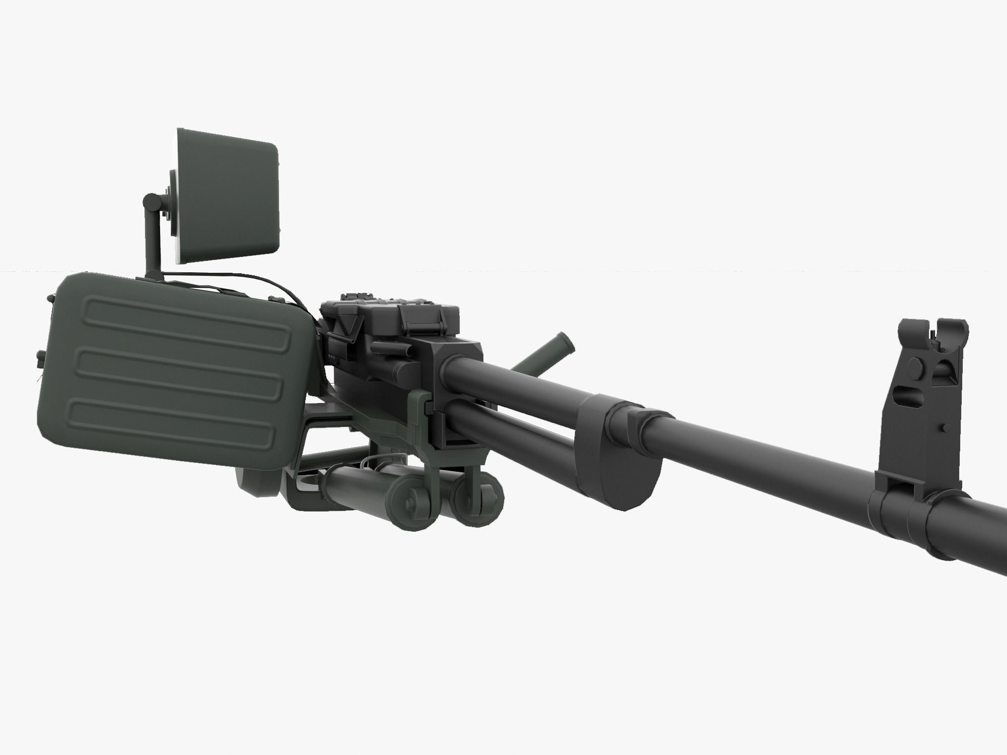 Russian Soviet machine gun T 72 UTES 3D Model .max .obj .3ds .fbx ...