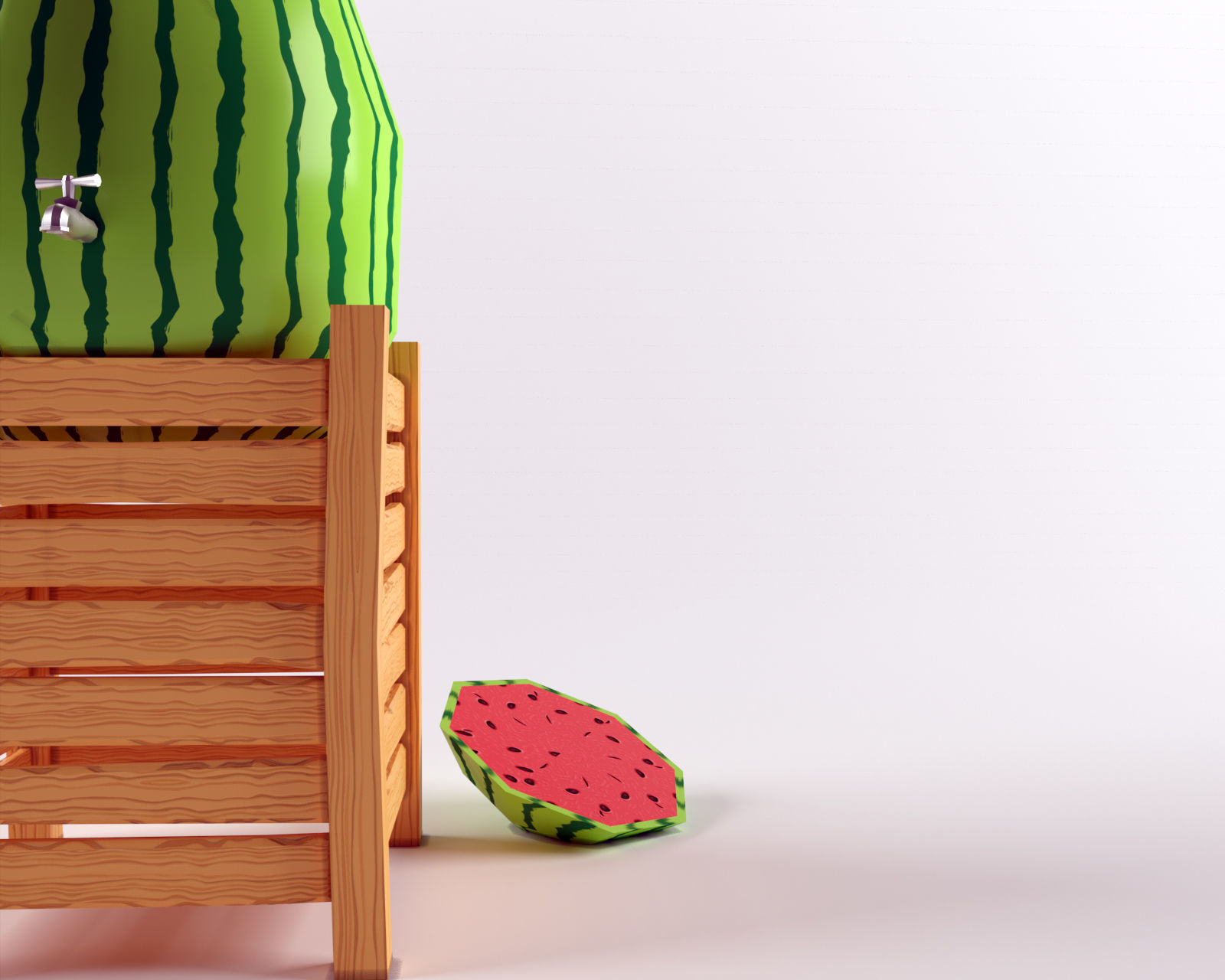 3D model Cartoon Watermelon VR / AR / low-poly | CGTrader