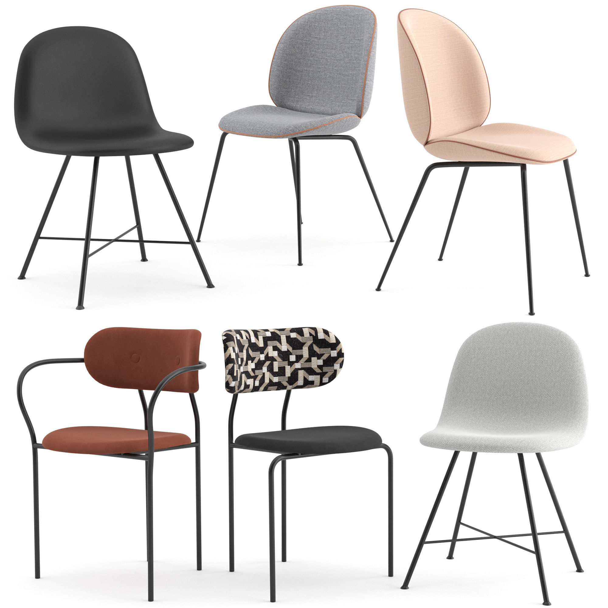 GUBI Dining Chairs Collection 3D model | CGTrader