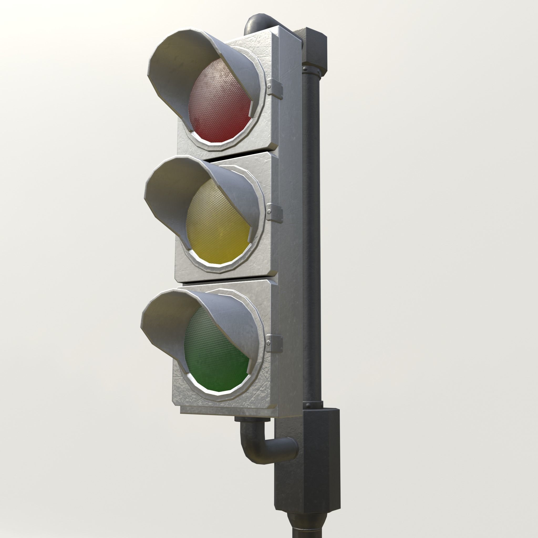 3D model Game-ready retro traffic lights - Unity - UE4 VR / AR / low ...