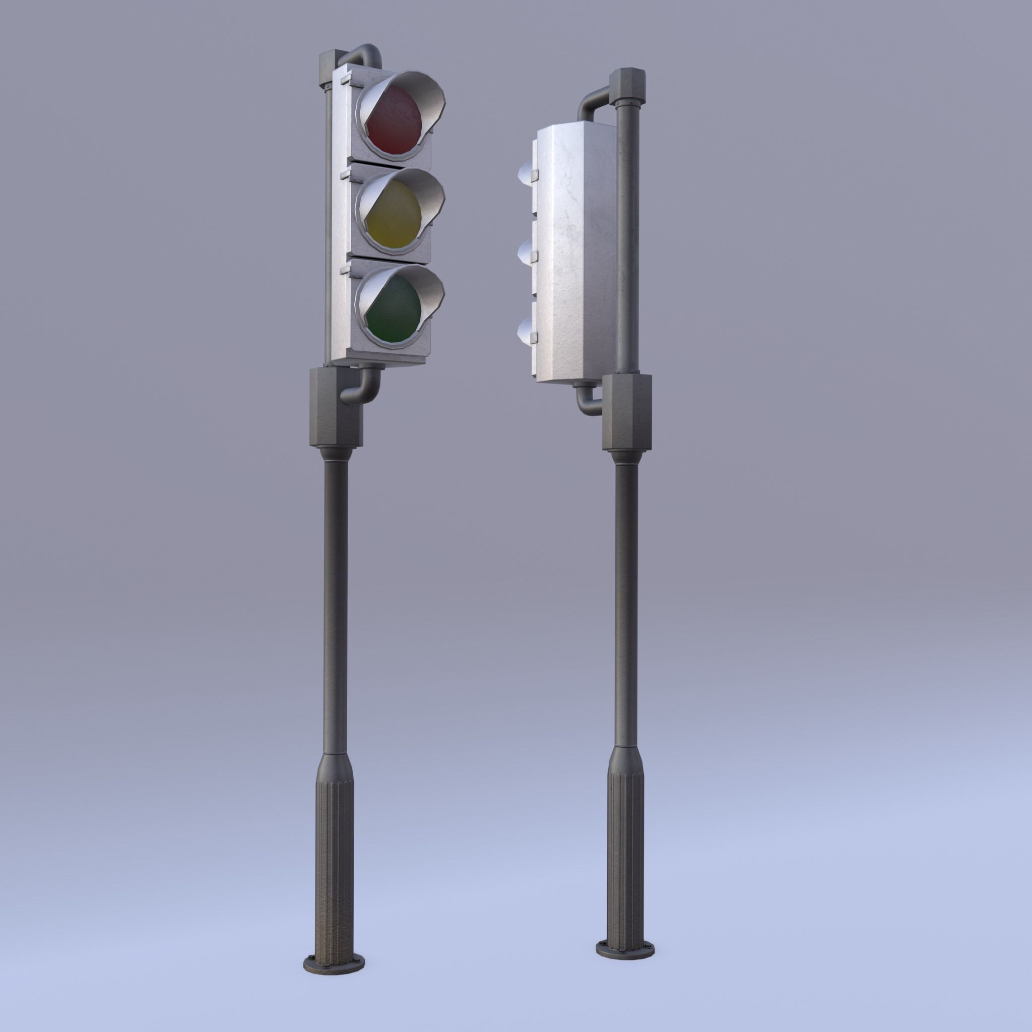 3D model Game-ready retro traffic lights - Unity - UE4 VR / AR / low ...