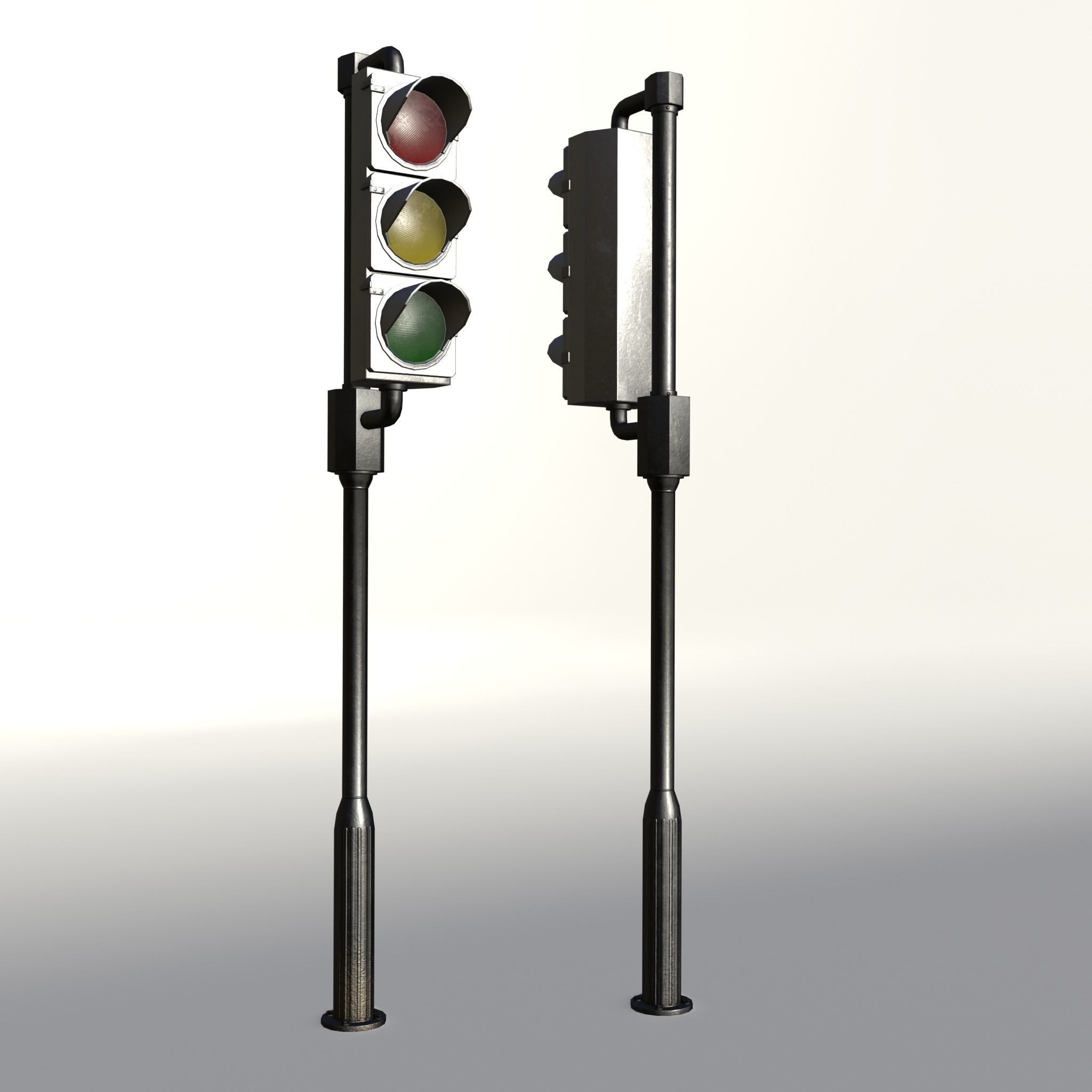 3D model Game-ready retro traffic lights - Unity - UE4 VR / AR / low ...