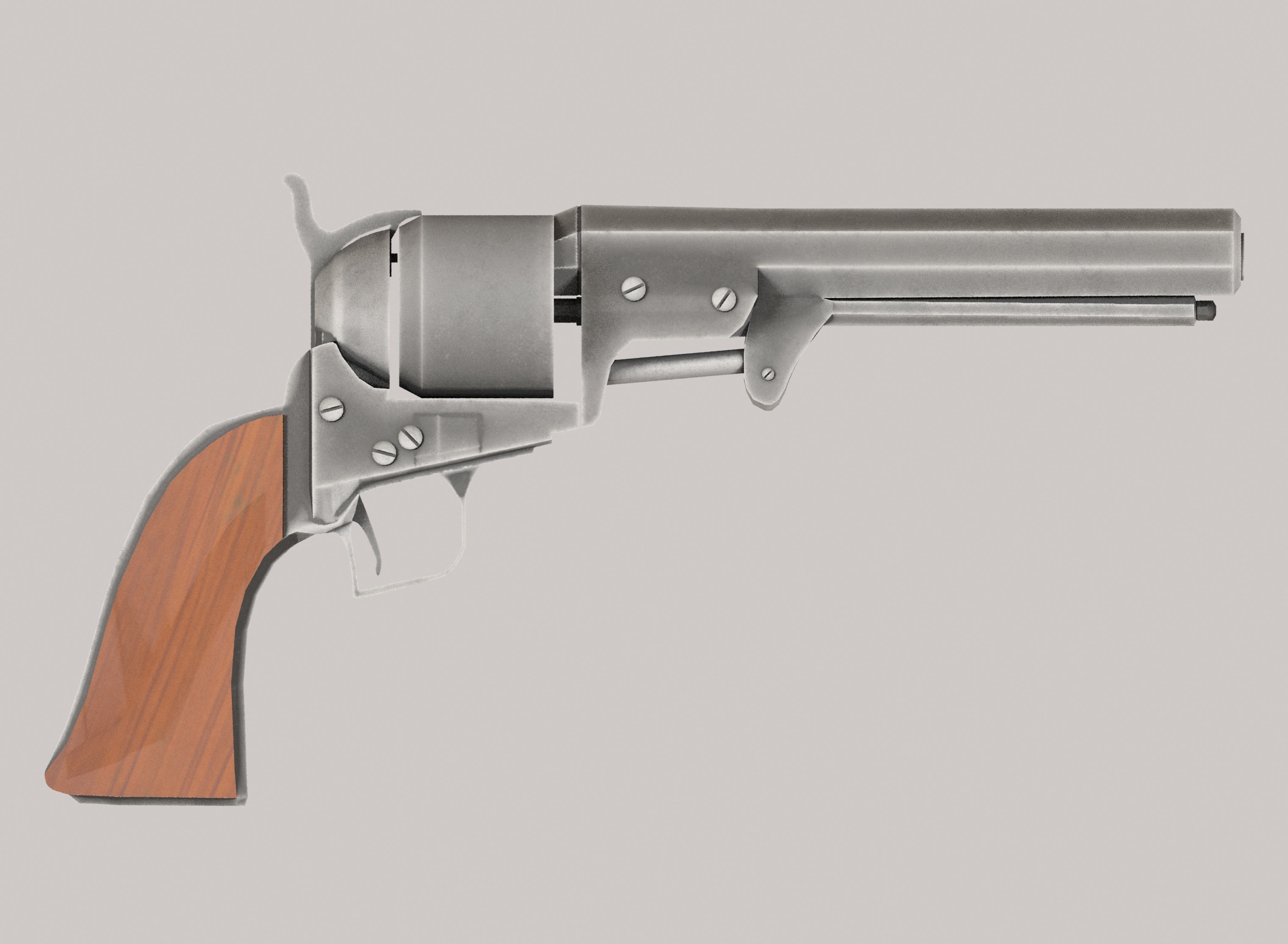 3D model Western shotgun revolver VR / AR / low-poly | CGTrader