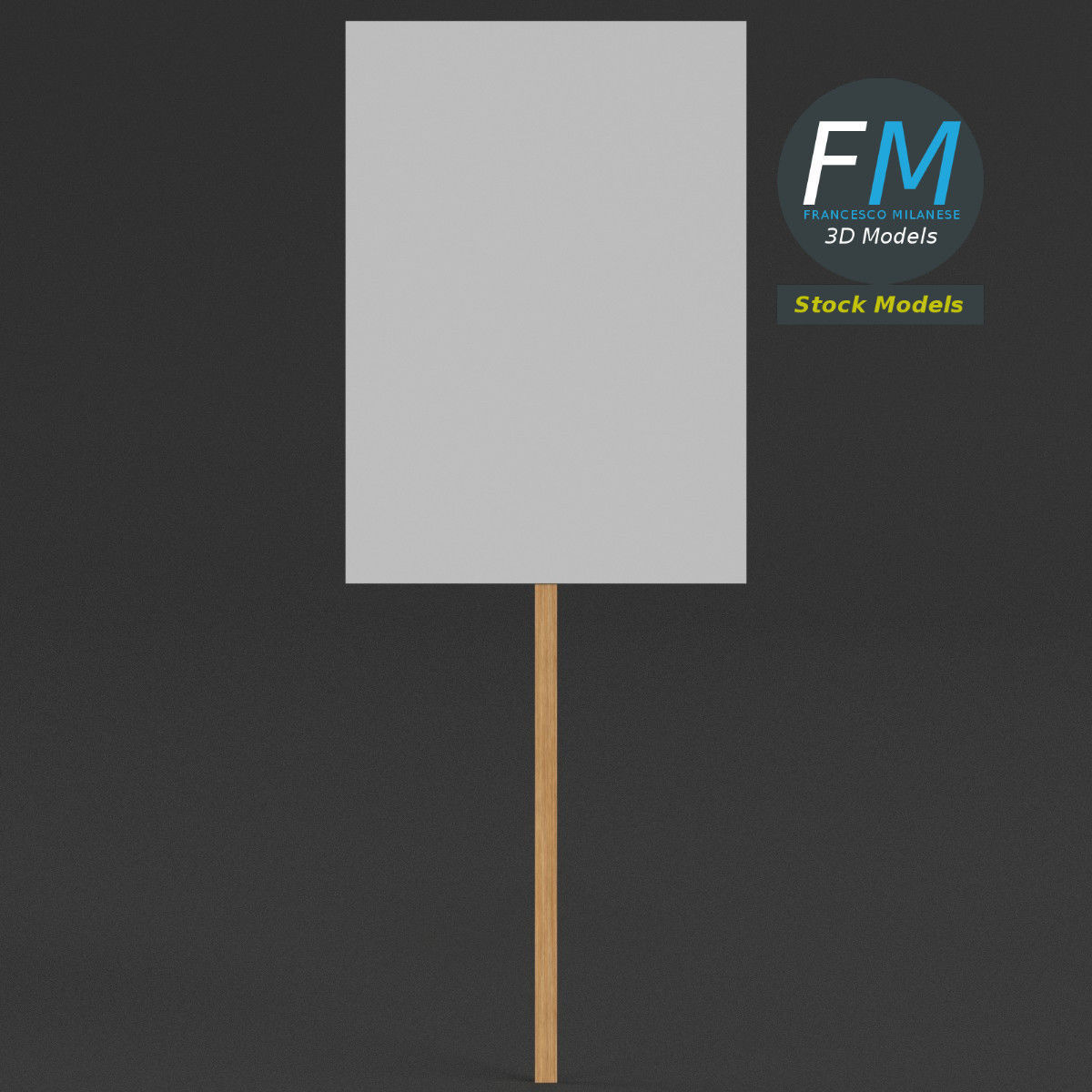 Handheld protest sign 3D model | CGTrader