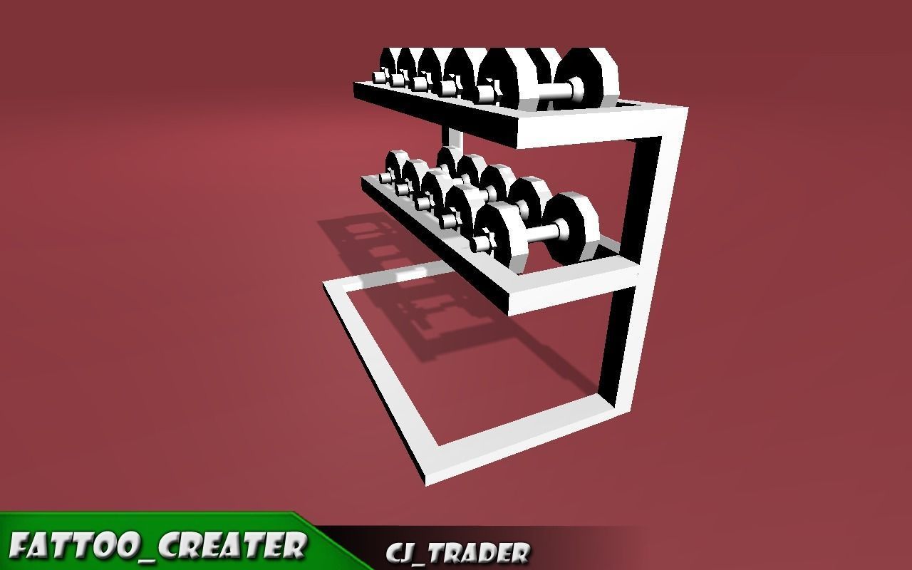 low poly dumble stand free 3d model free VR / AR / low-poly 3D model ...