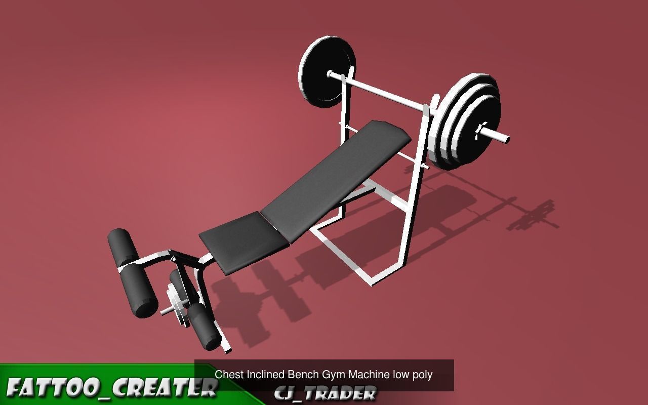 Gym Workout Equipment collection low poly 3d model VR / AR / low-poly ...