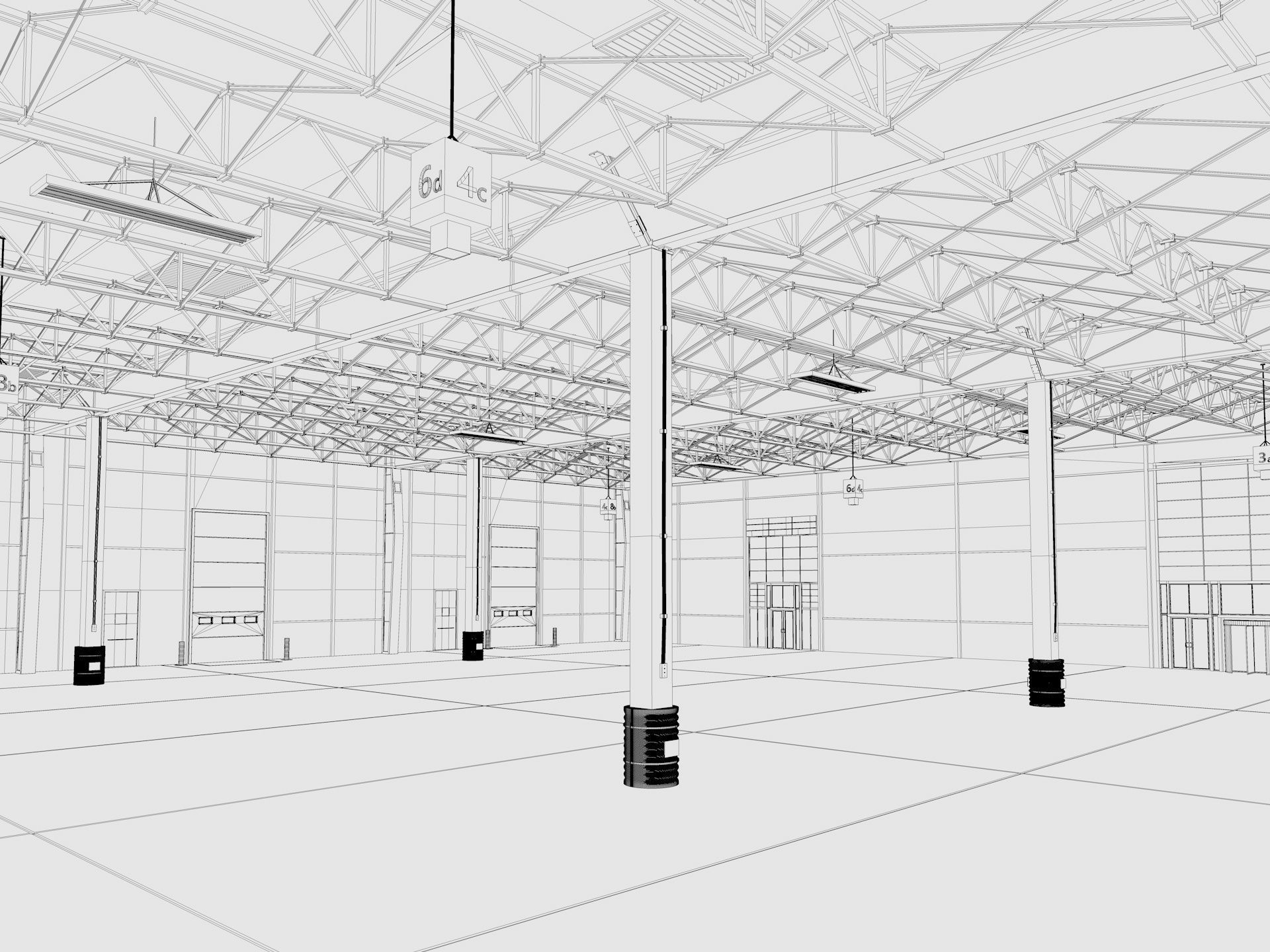 Exhibition Hall Warehouse 4 3D model | CGTrader