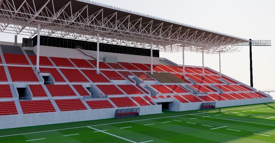 Hanazono Rugby Stadium - Japan 3D model | CGTrader