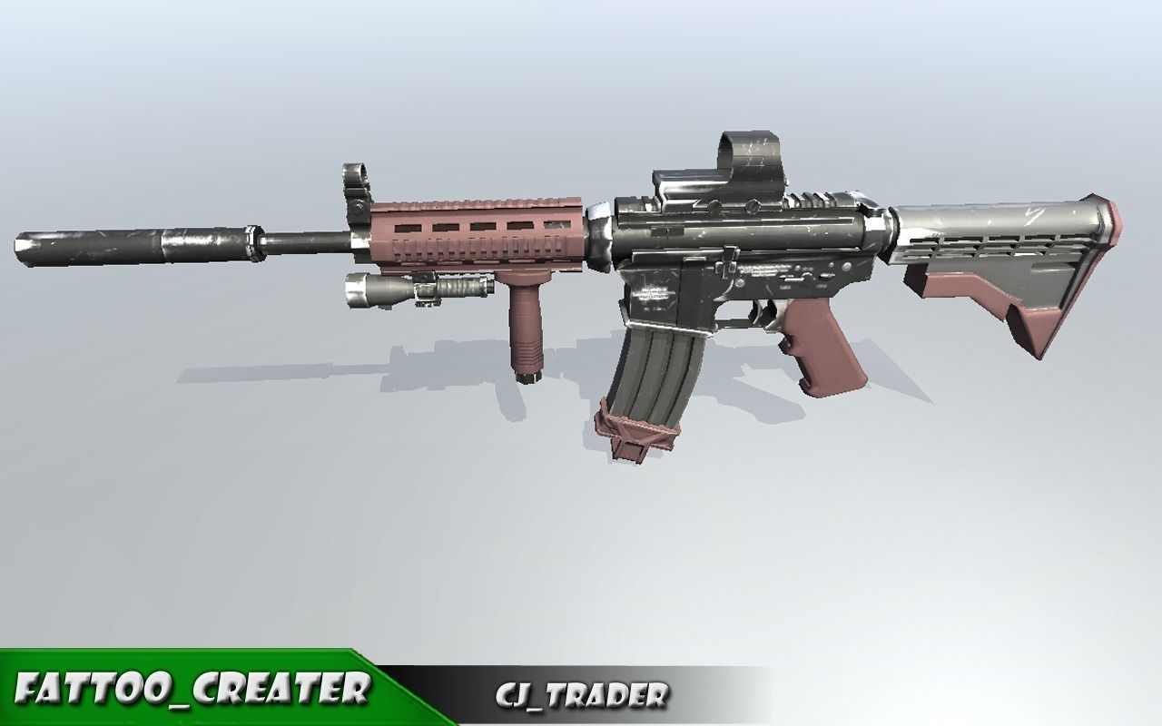 3D model Modern Assault rifle special 3d model VR / AR / low-poly ...