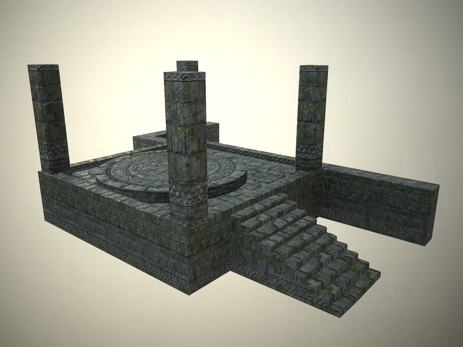 3D model Jungle Stone Altar Environment Game Assets VR / AR / low-poly ...