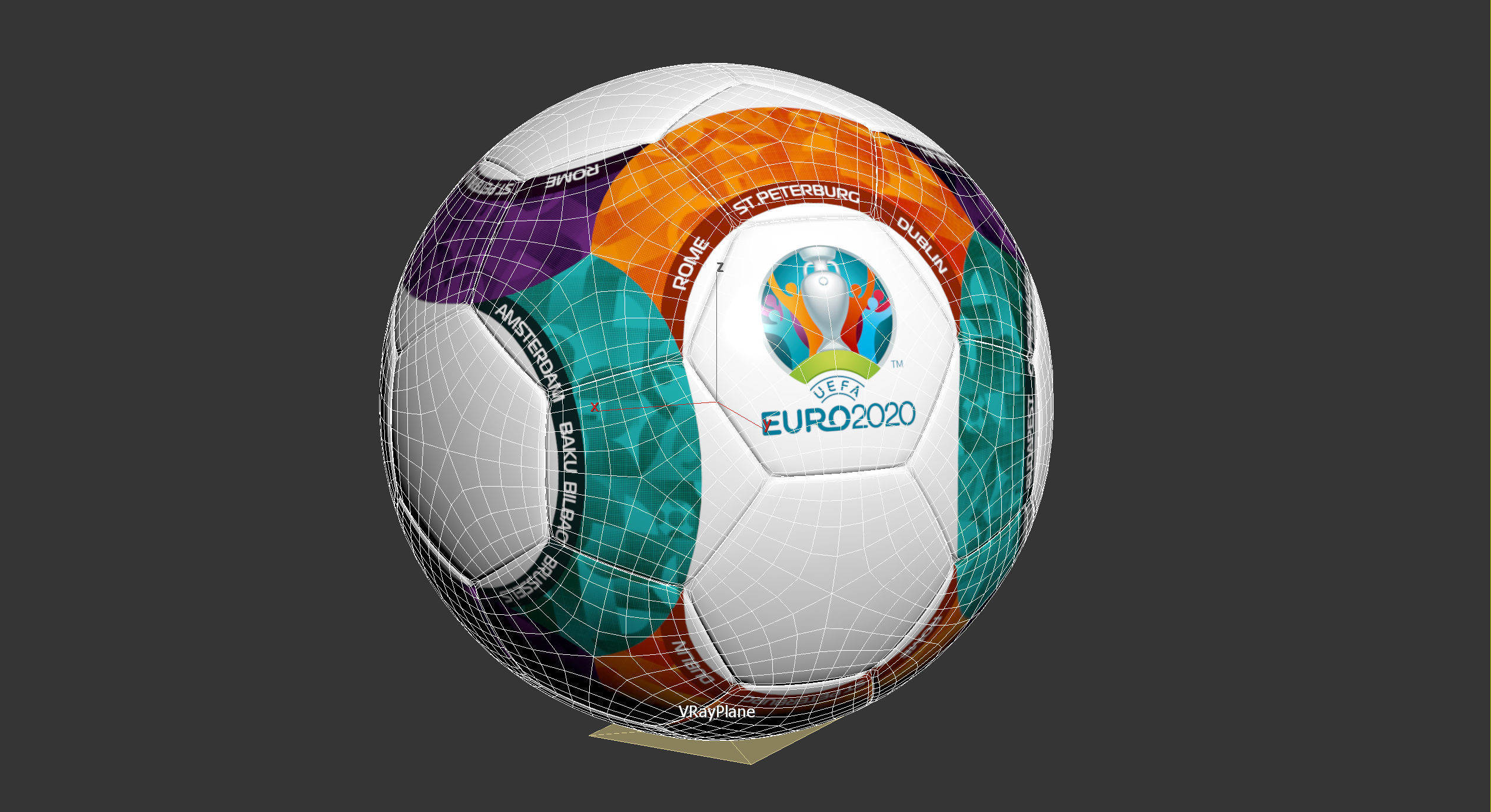 3D model Euro 2020 Official Match Ball VR / AR / low-poly | CGTrader