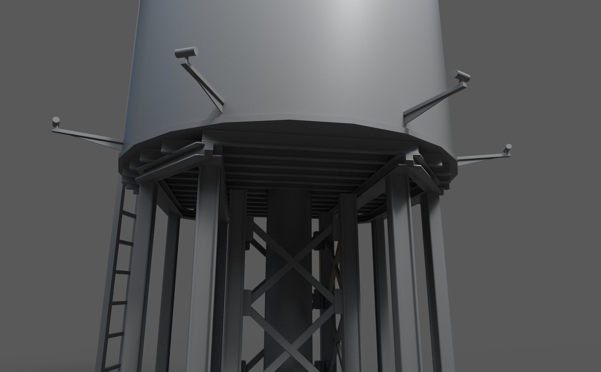 Water tower full free 3D model | CGTrader