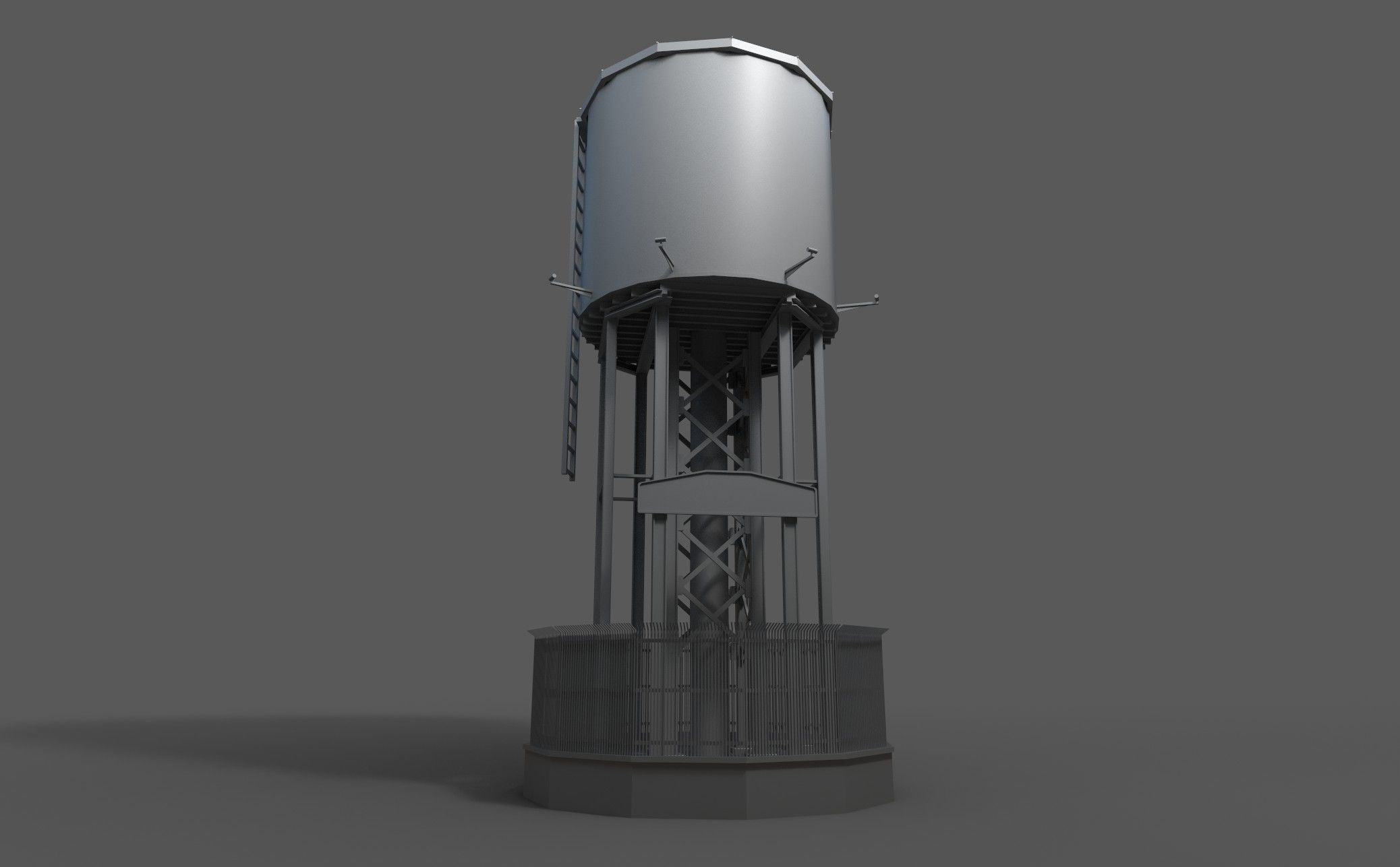 Water tower full free 3D model | CGTrader