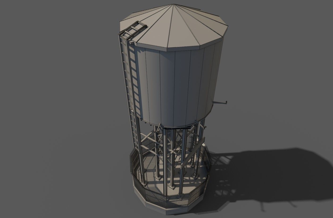 Water tower full free 3D model | CGTrader