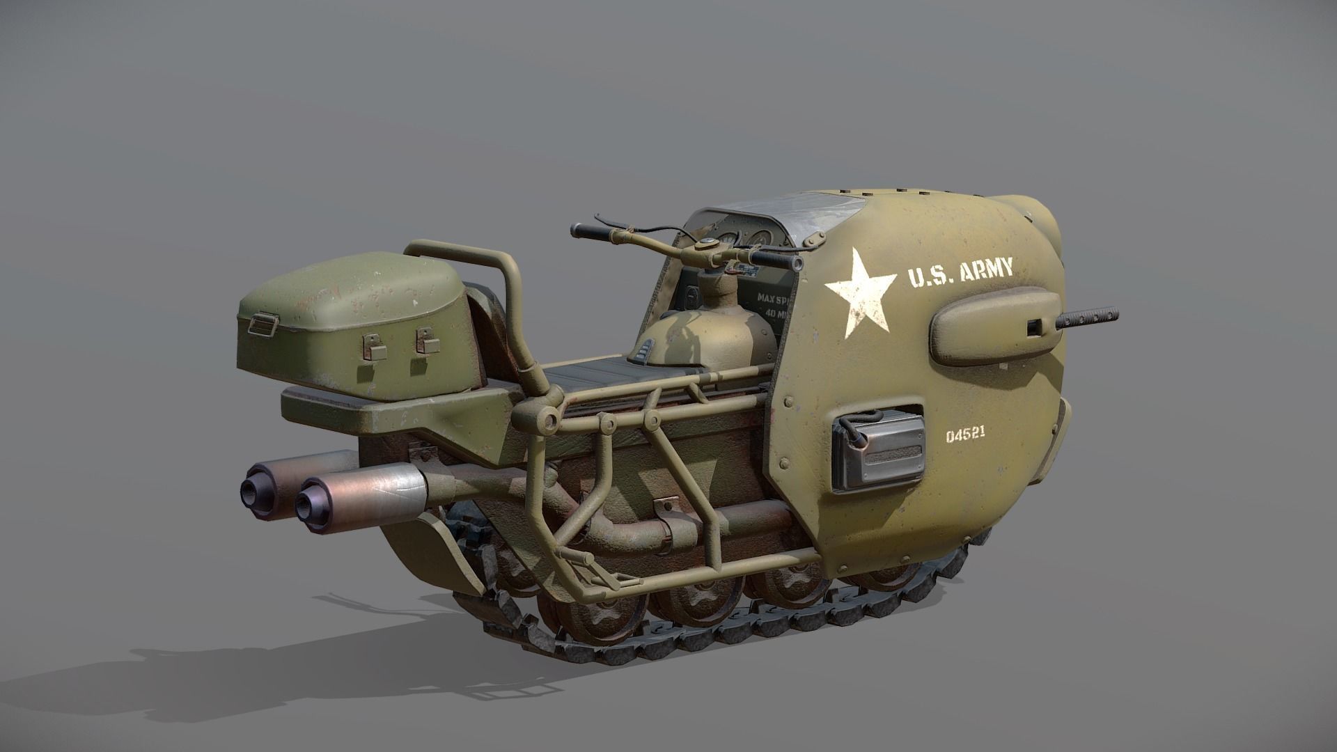 3D model WW2 Tracked Motorcycle VR / AR / low-poly | CGTrader