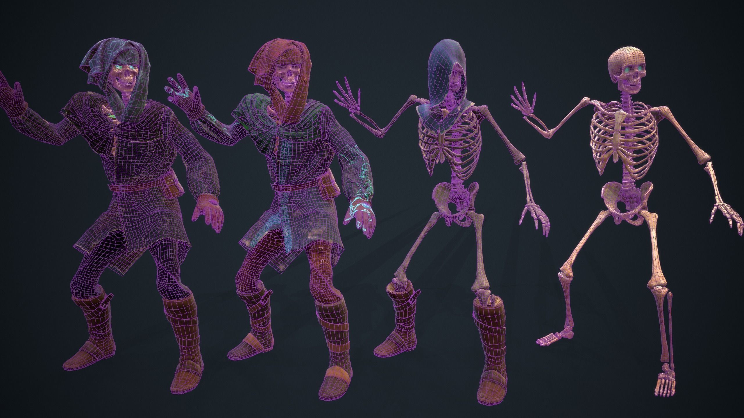 3D model Sceleton Mage VR / AR / low-poly rigged animated | CGTrader