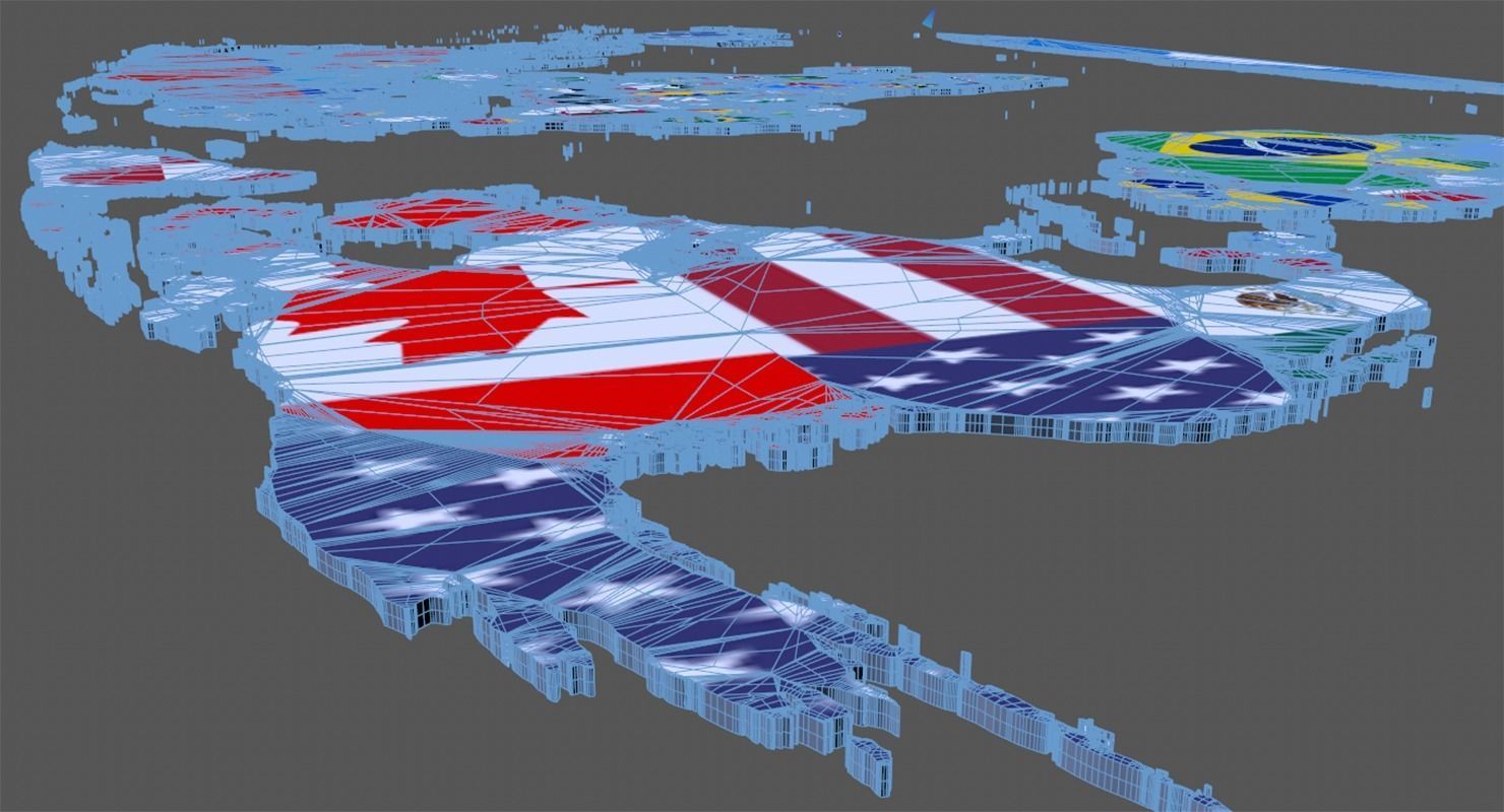 3D Political World Map 3D model animated | CGTrader