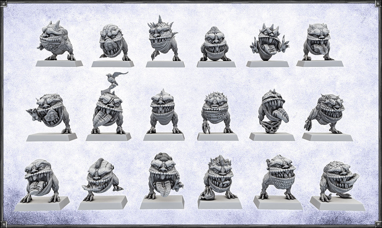 Wild Orc Squigs Herd -UNIT- 28mm Miniatures 3D model 3D printable ...