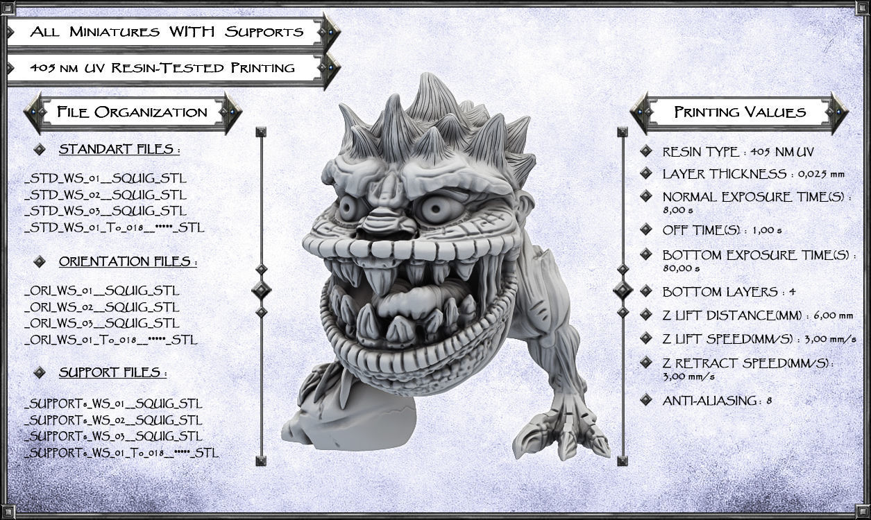 Wild Orc Squigs Herd -UNIT- 28mm Miniatures 3D model 3D printable ...
