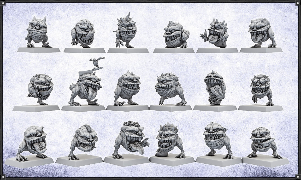 Wild Orc Squigs Herd -UNIT- 28mm Miniatures 3D model 3D printable ...