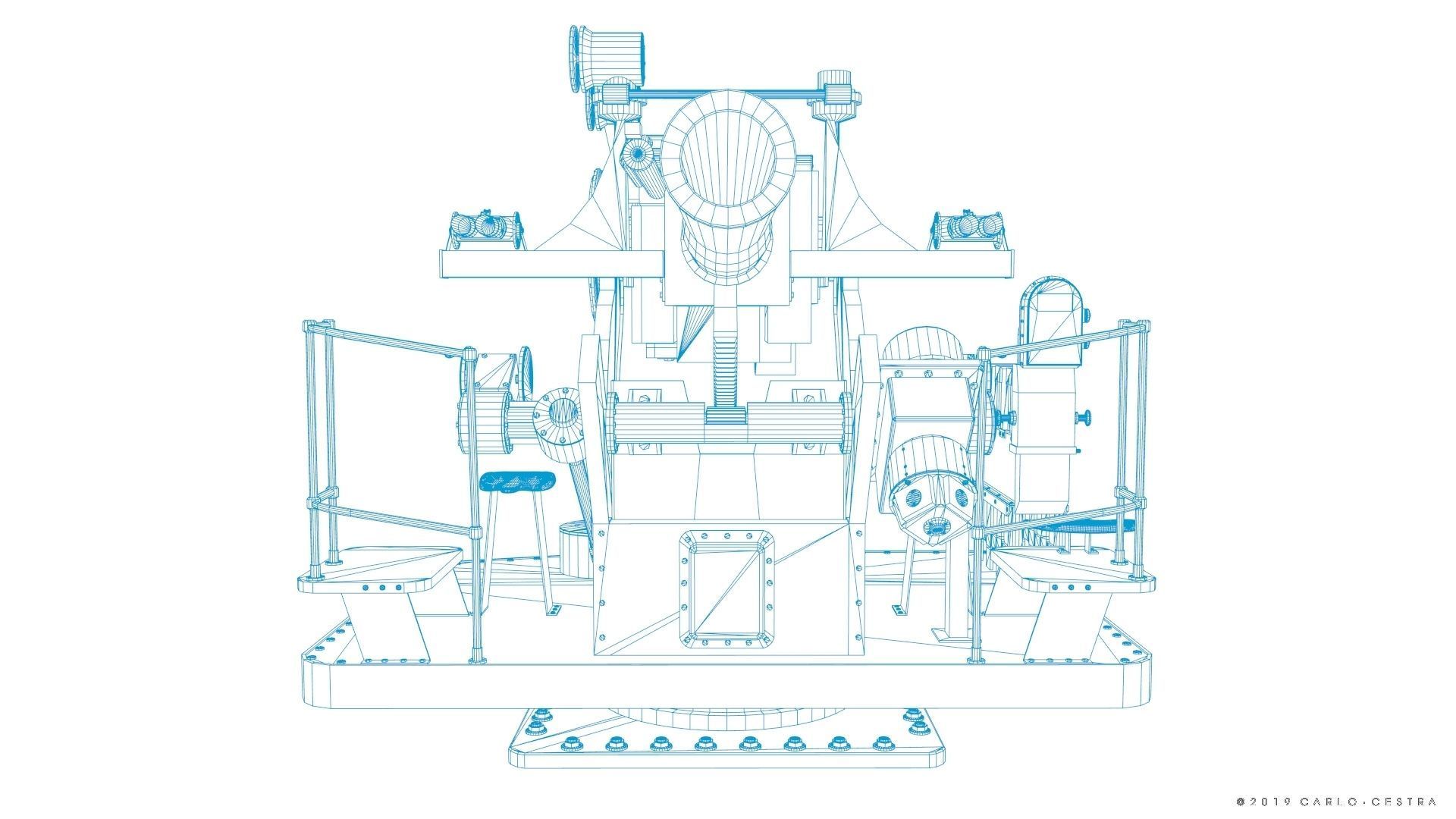 3D model 5-inch 25-caliber Mark 10 anti-aircraft gun VR / AR / low-poly ...