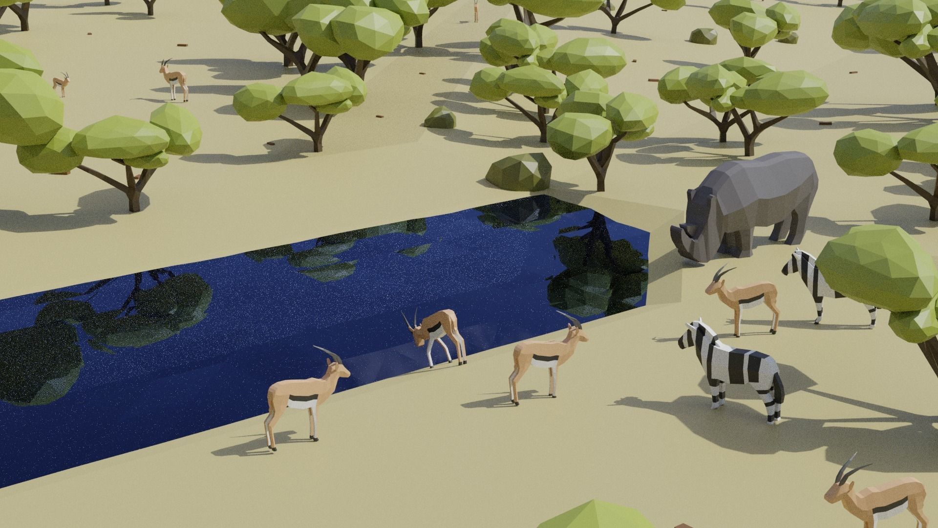 Safari scene free VR / AR / low-poly 3D model | CGTrader