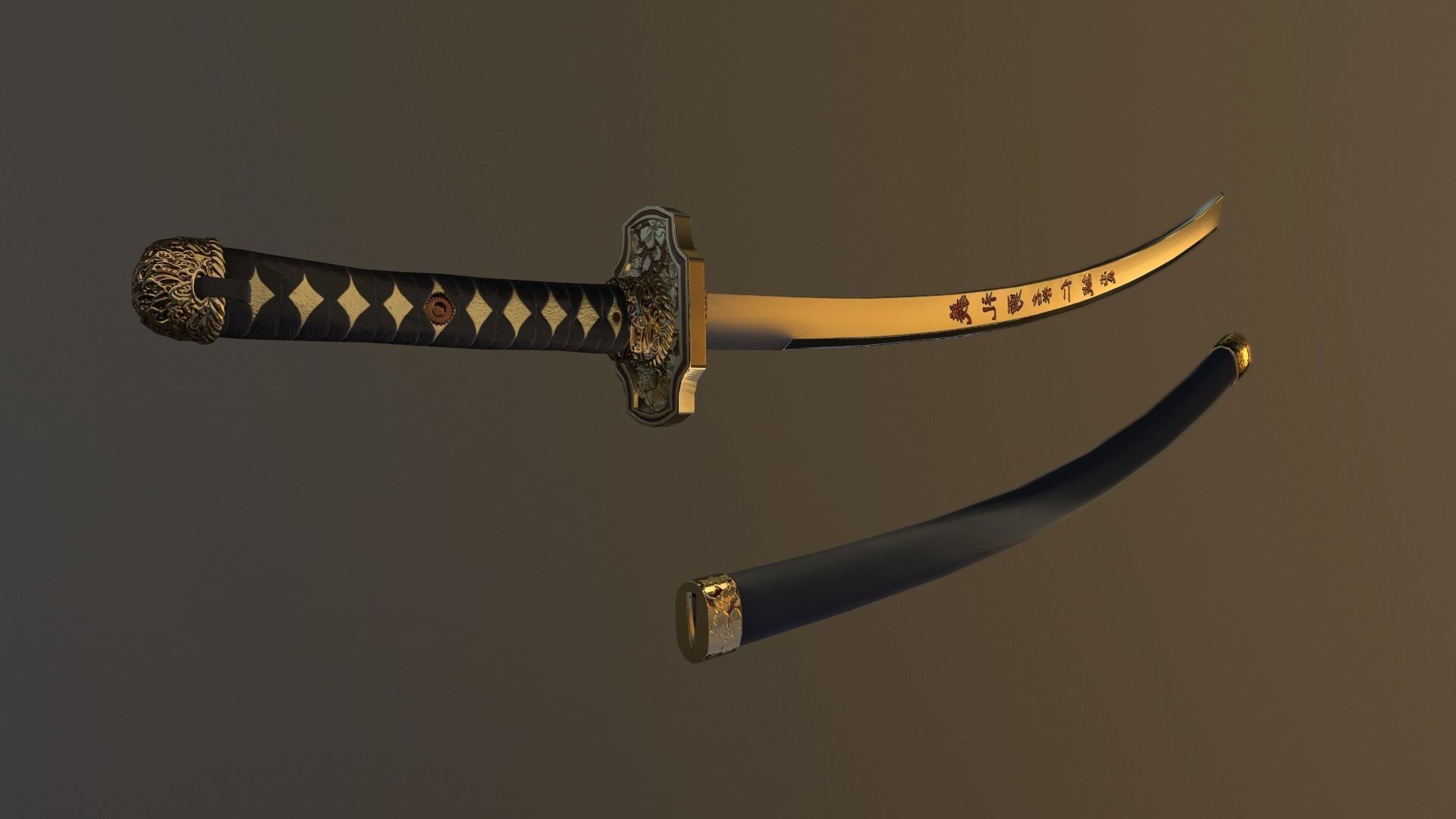 Katana - model and textures free VR / AR / low-poly 3D model | CGTrader