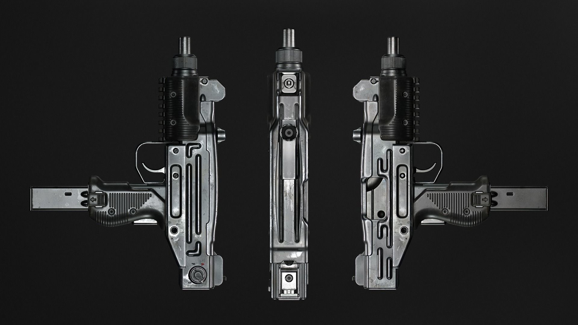 3D model Mini Uzi - Game Ready PBR Asset VR / AR / low-poly | CGTrader