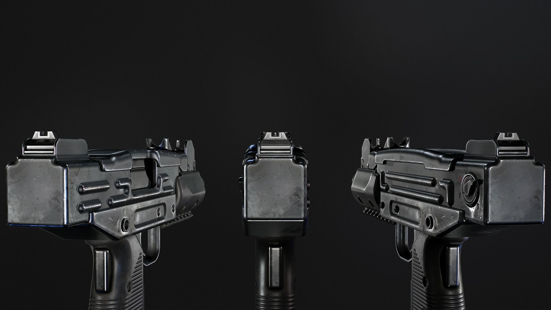 3D model Mini Uzi - Game Ready PBR Asset VR / AR / low-poly | CGTrader