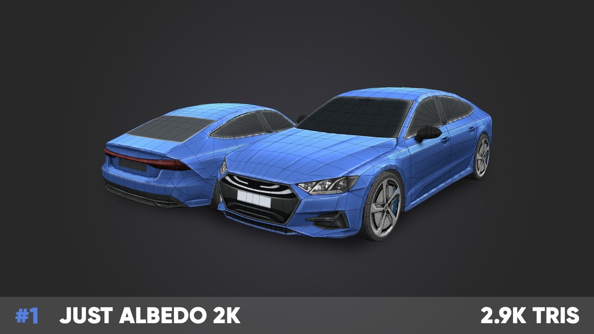 3D model Mobil Game-Ready Sedan Car 1 Low-Poly VR / AR / low-poly ...