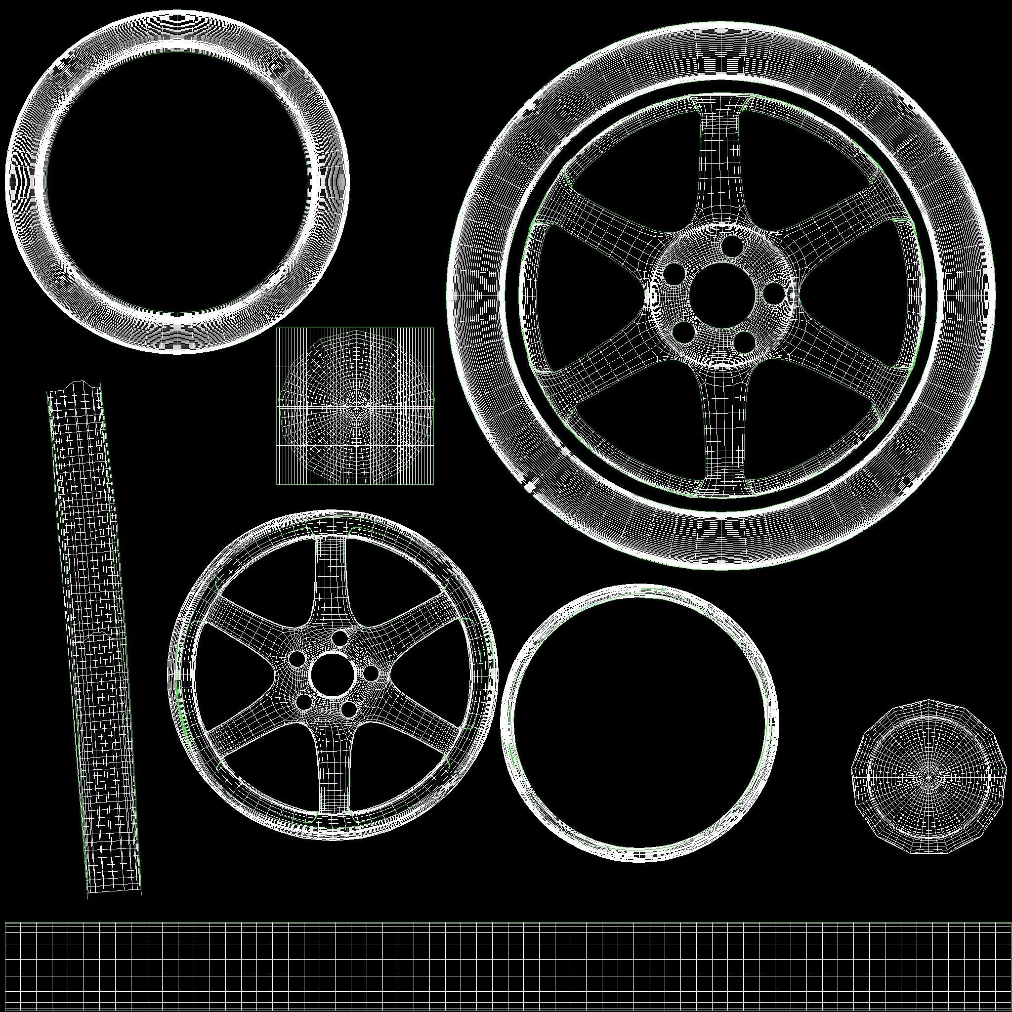 Volk Racing Wheels TE37 and Tires 3D print model 3D model | CGTrader