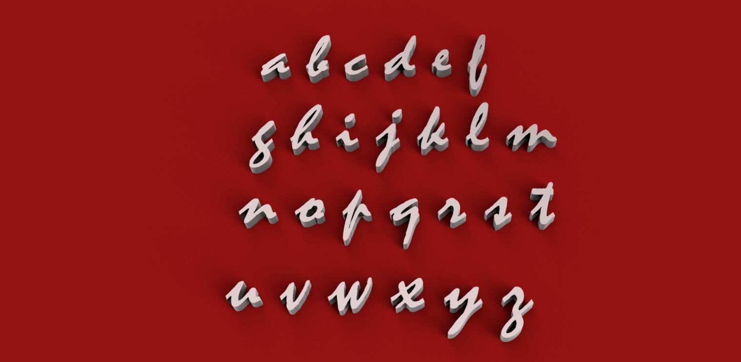 MISTRAL font uppercase and lowercase 3D letters STL file 3D model 3D ...