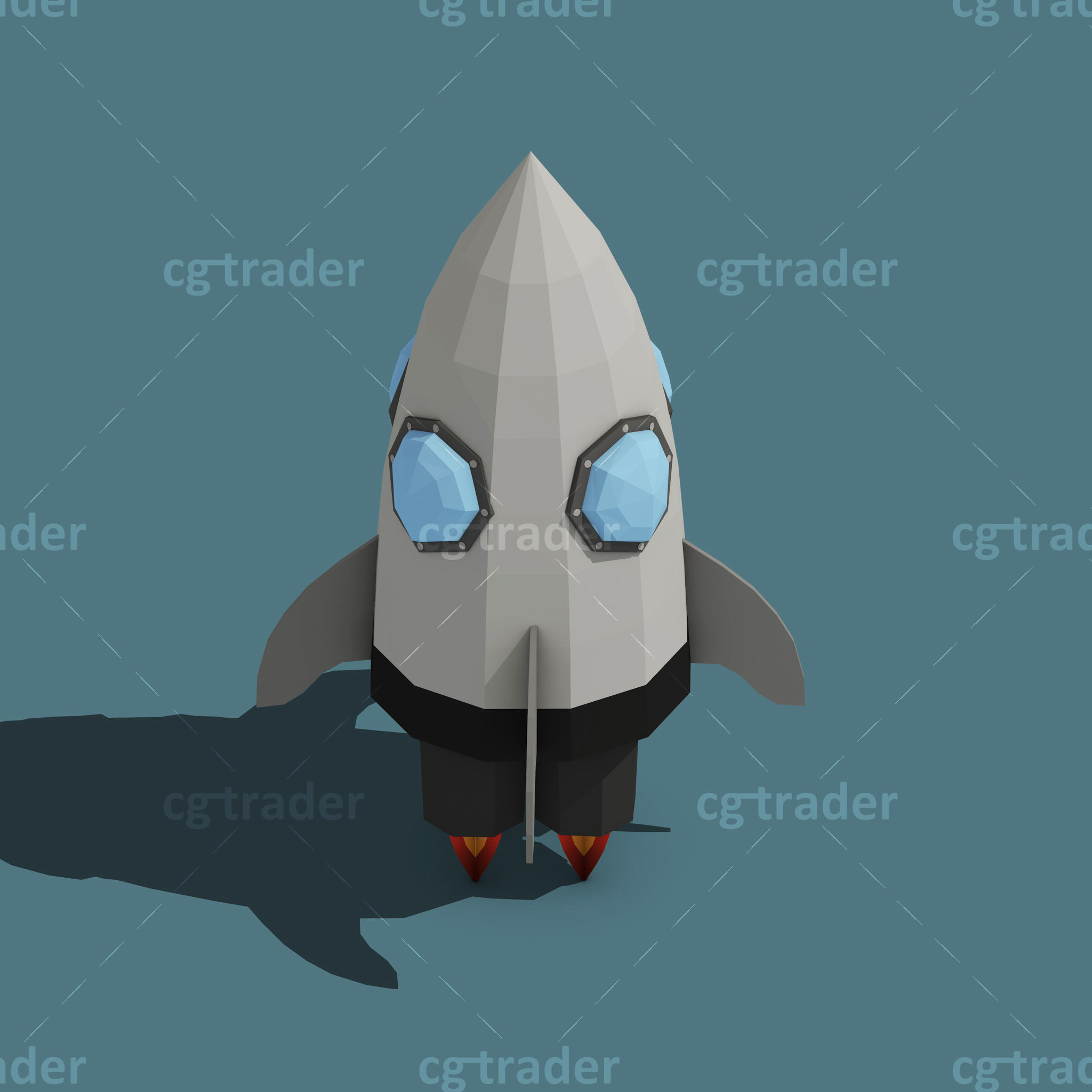 3D model Low Poly Rocket Isometric VR / AR / low-poly | CGTrader