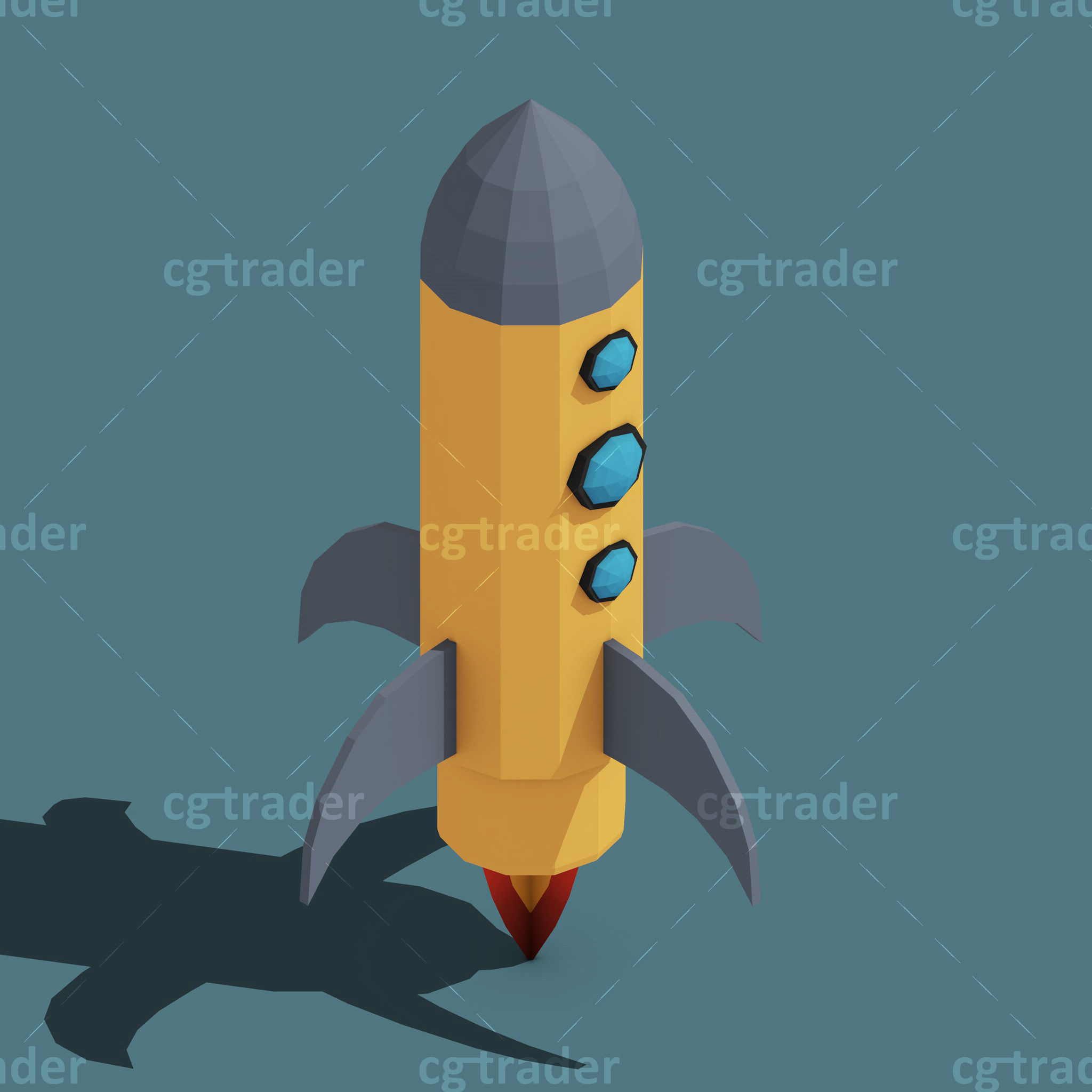 3D model Low Poly Rocket Isometric VR / AR / low-poly | CGTrader