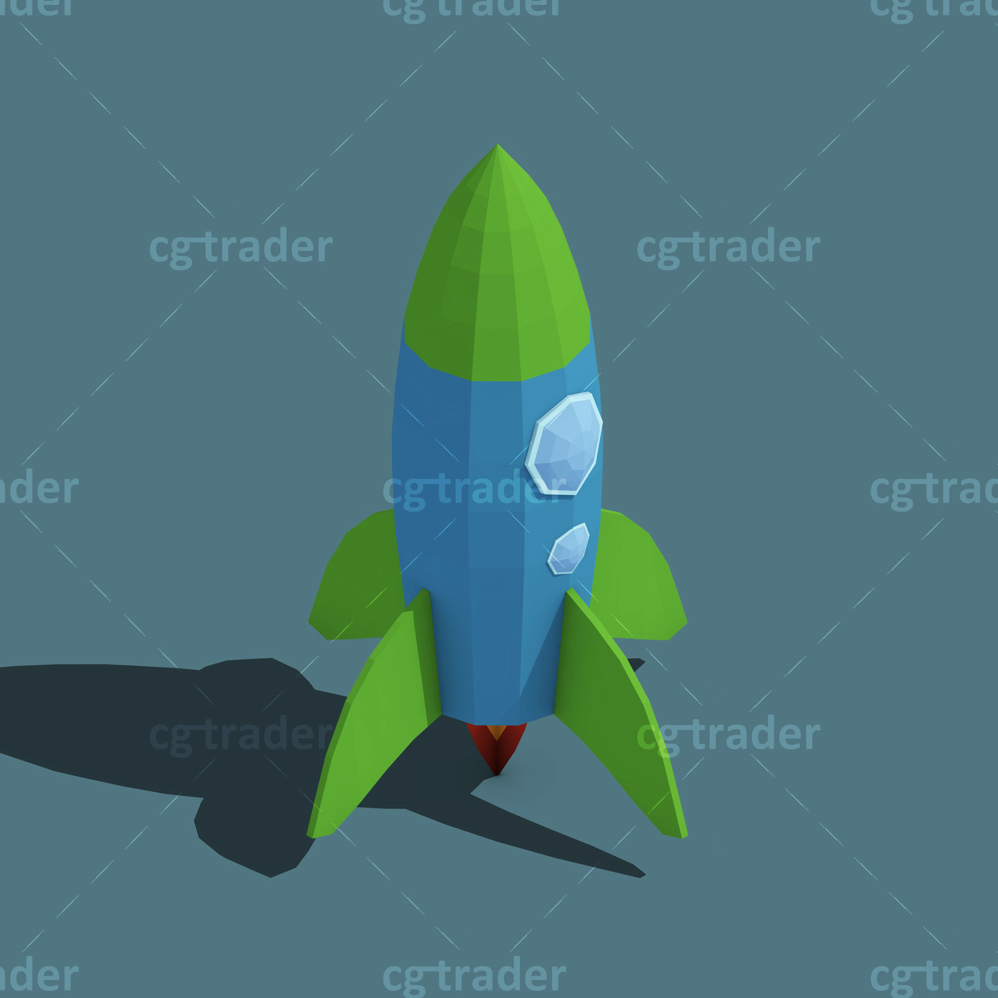 3D model Low Poly Rocket Isometric VR / AR / low-poly | CGTrader
