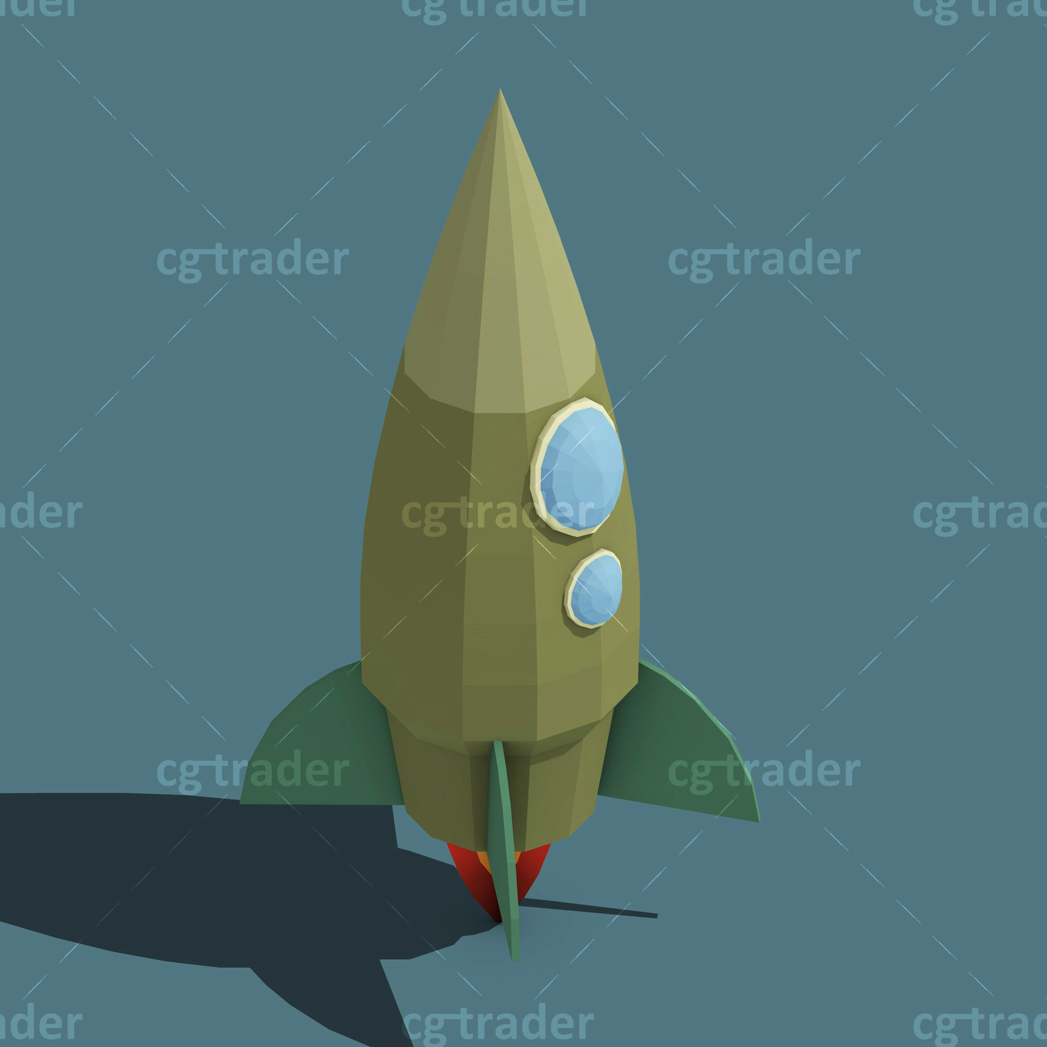 3D model Low Poly Rocket Isometric VR / AR / low-poly | CGTrader