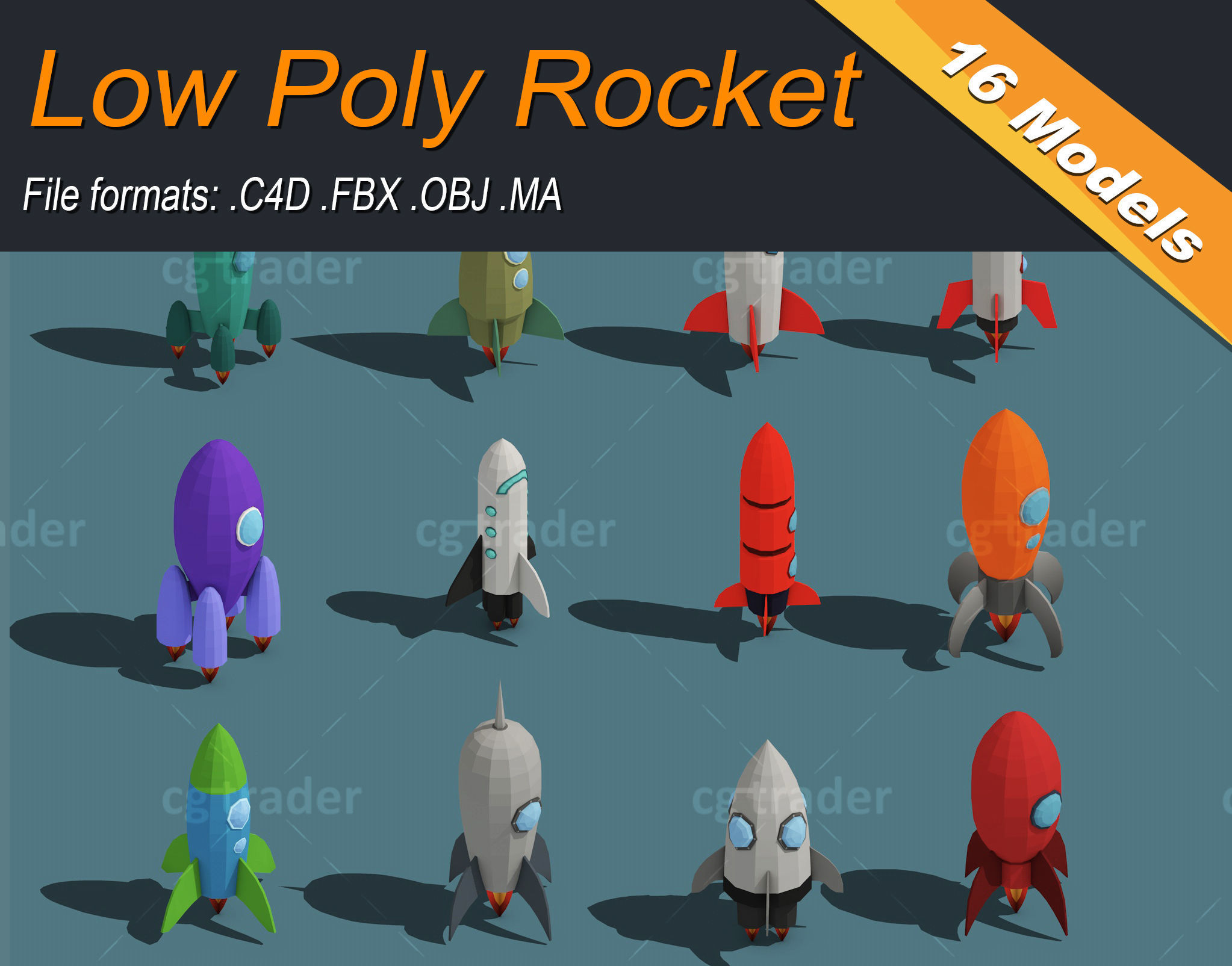 3D model Low Poly Rocket Isometric VR / AR / low-poly | CGTrader