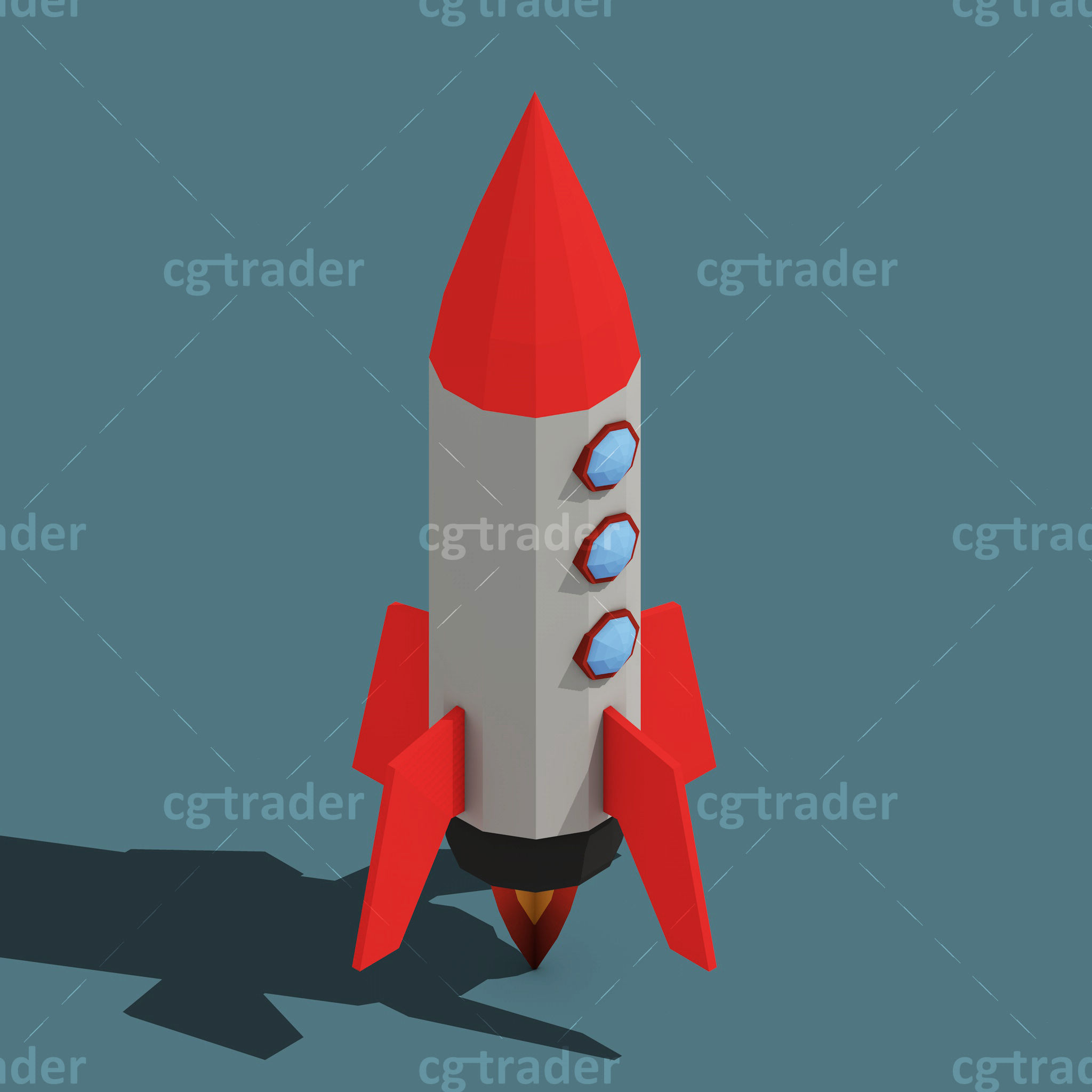 3D model Low Poly Rocket Isometric VR / AR / low-poly | CGTrader