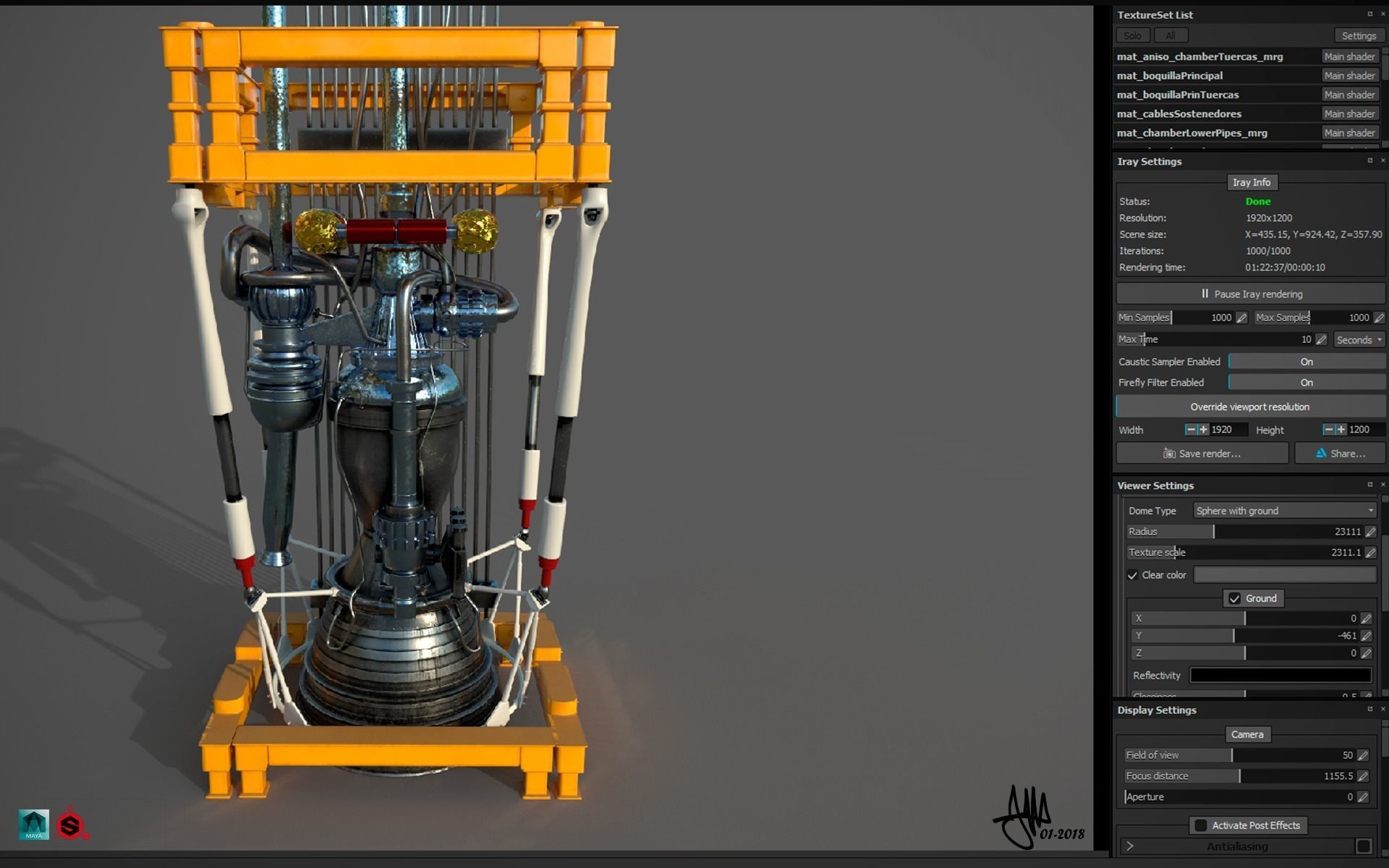 PBR Merlin Engine Test Rig 3D 3D model | CGTrader