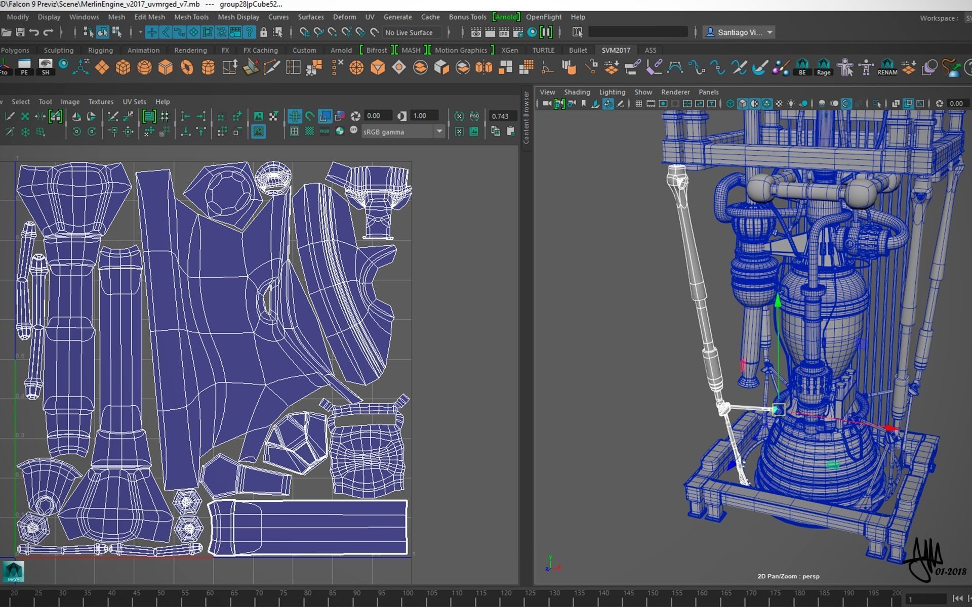 PBR Merlin Engine Test Rig 3D 3D model | CGTrader