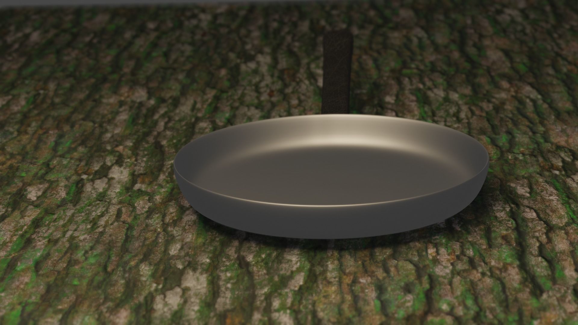 low poly realistic pan frying on tree stump free VR / AR / low-poly 3D ...