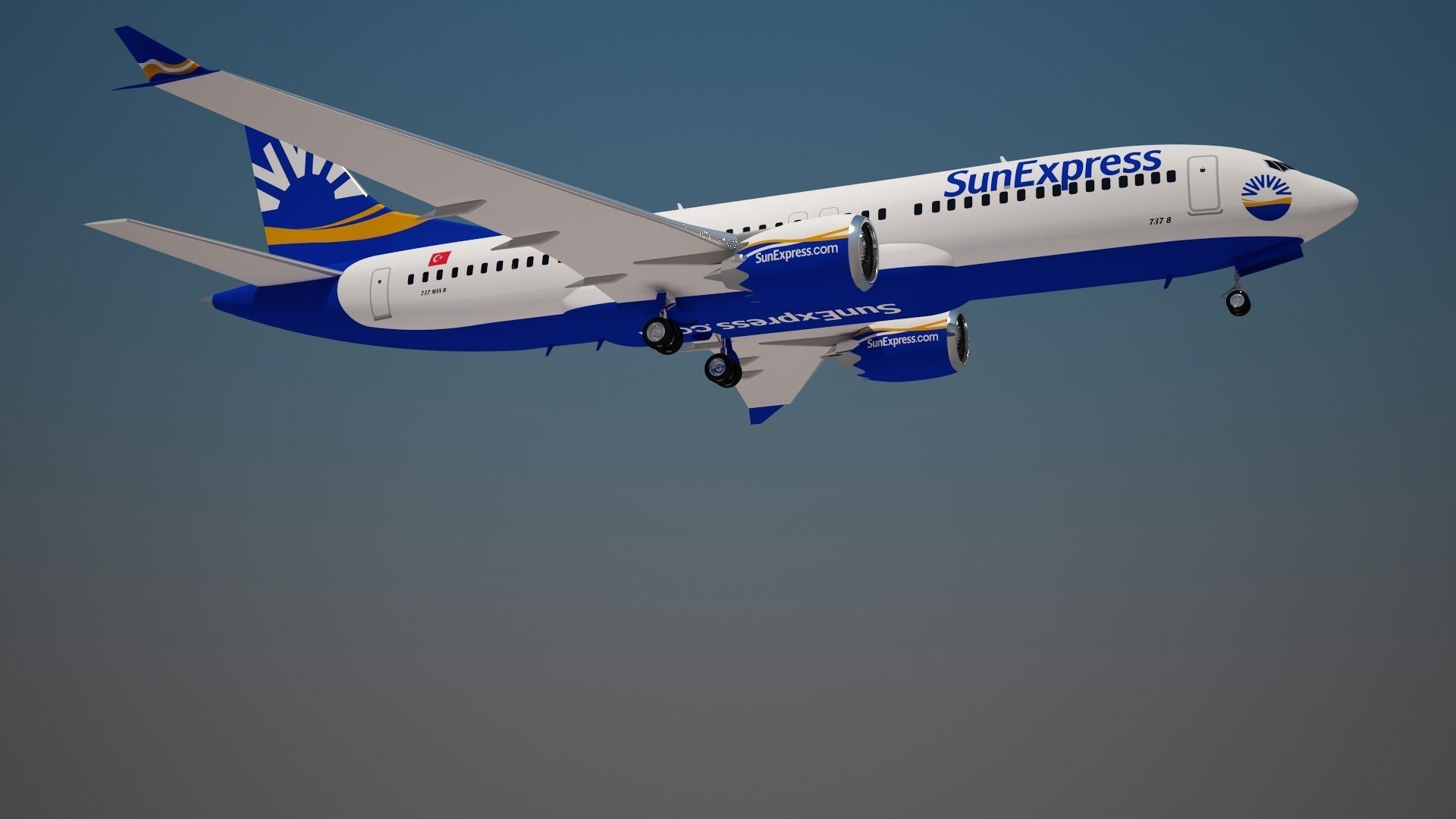 SunExpress Boeing 737 MAX 8 3D model | CGTrader