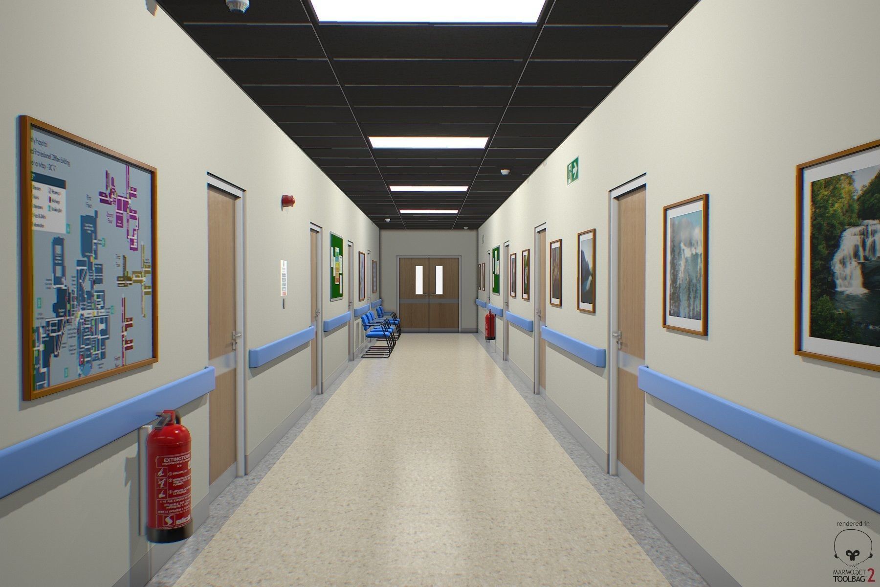 Hospital Hall 3D model | CGTrader