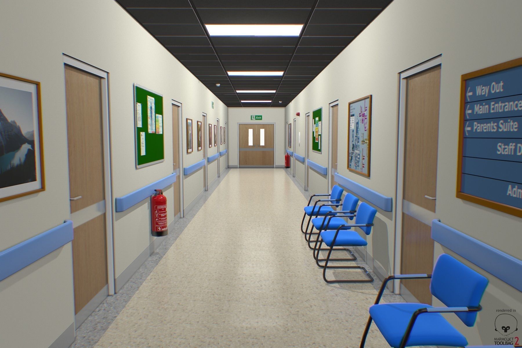Hospital Hall 3D model | CGTrader