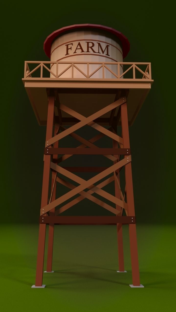 Cartoon Water Tower 3D model | CGTrader