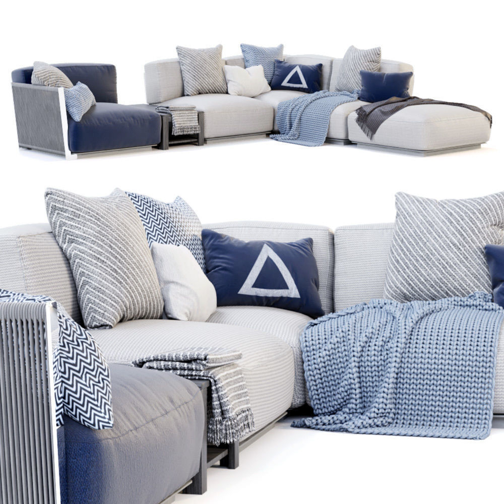 Vulcano Flexform Outdoor Sofa 5 3D model | CGTrader