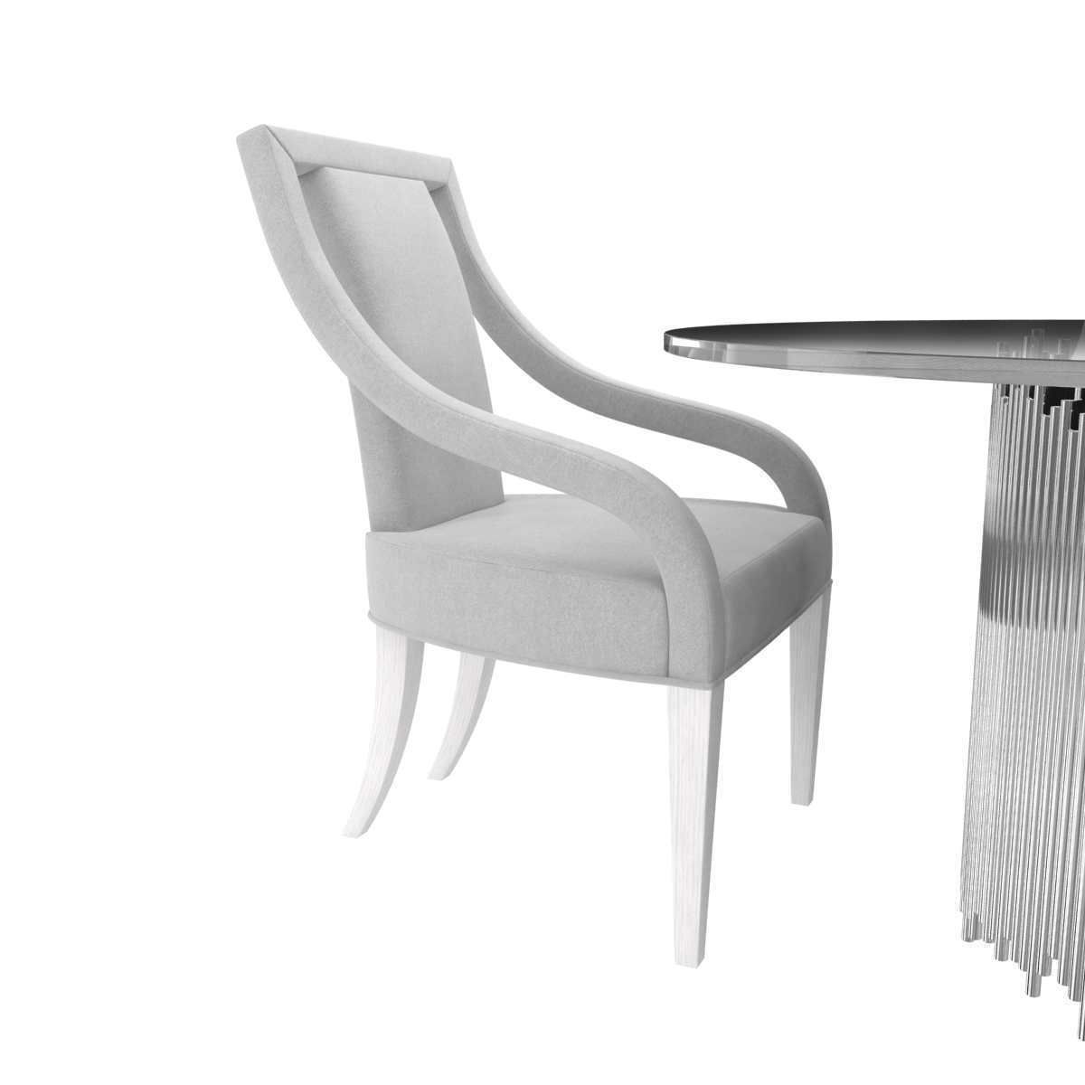 Bernhardt calista arm chair and round dining table 3d model 3D model | CGTrader