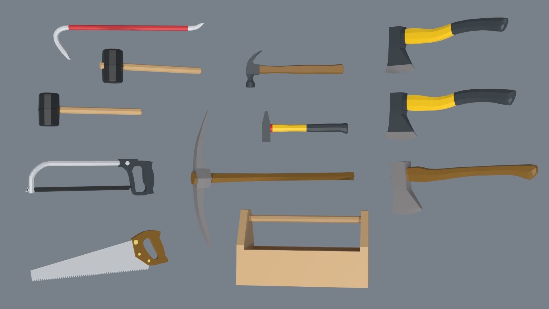 3D model Low Poly - Tools Pack VR / AR / low-poly | CGTrader